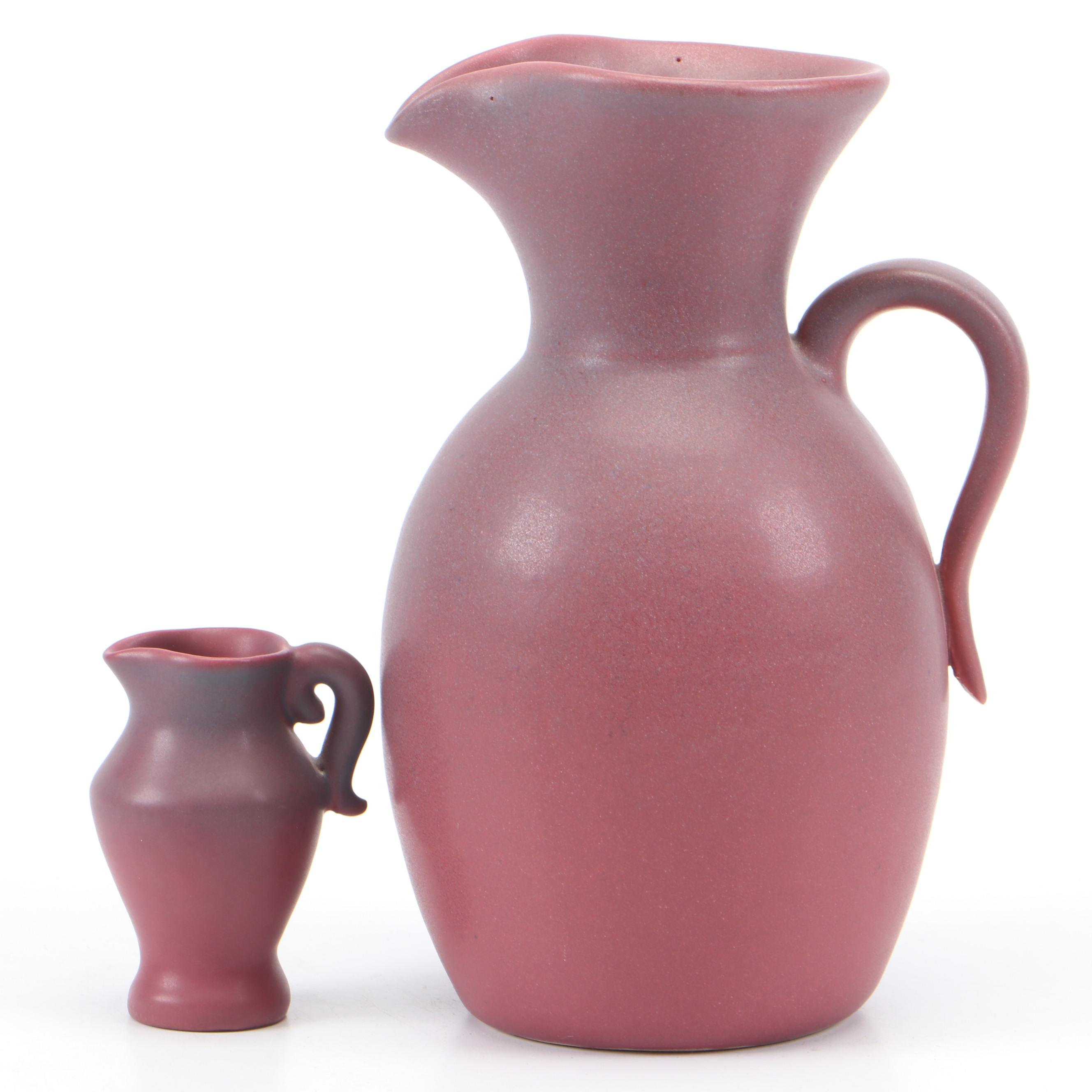Van Briggle Pottery Mulberry Ceramic Pitcher and Mini Pitcher | EBTH