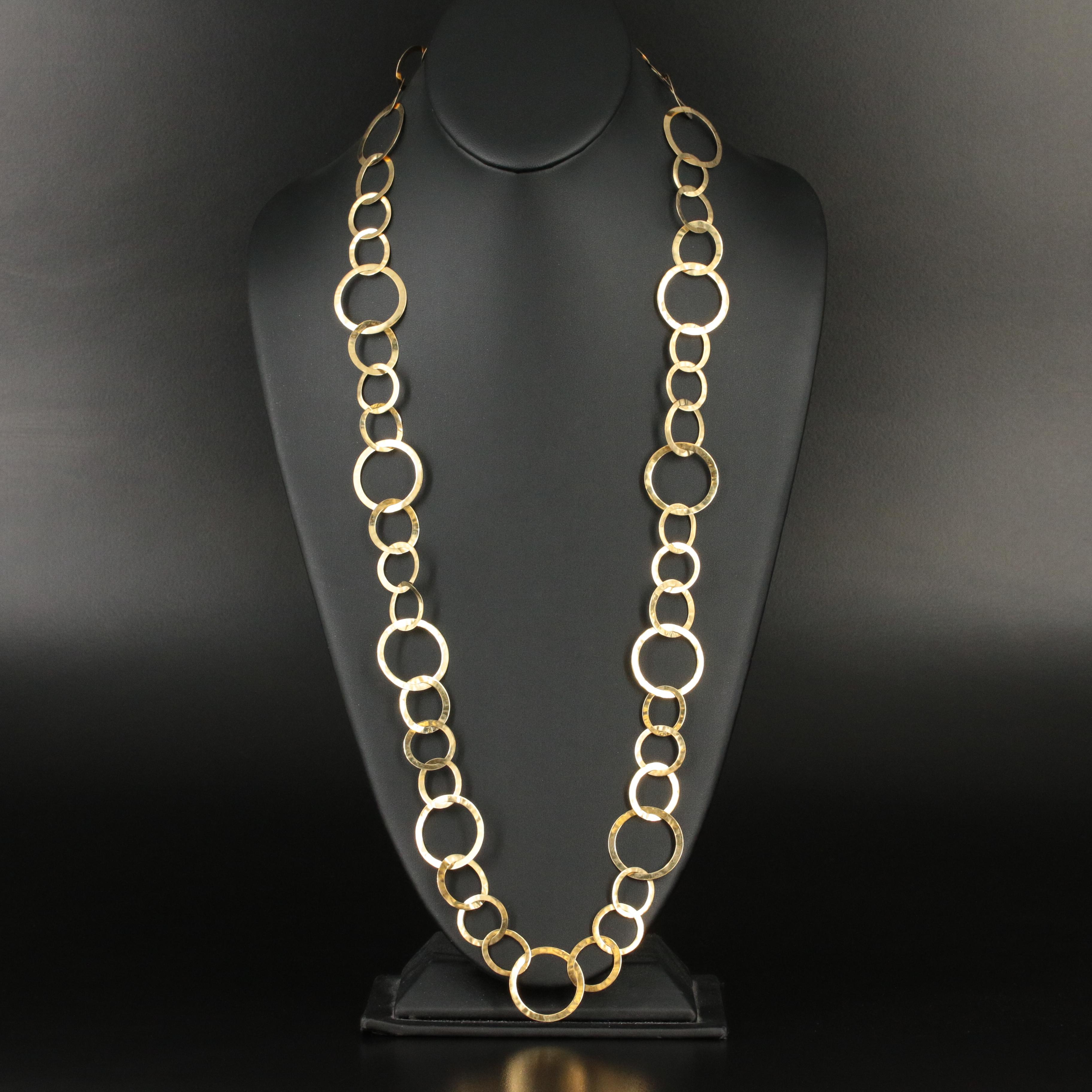 Ippolita "Classico" 18K Hammered Round Link Necklace | EBTH