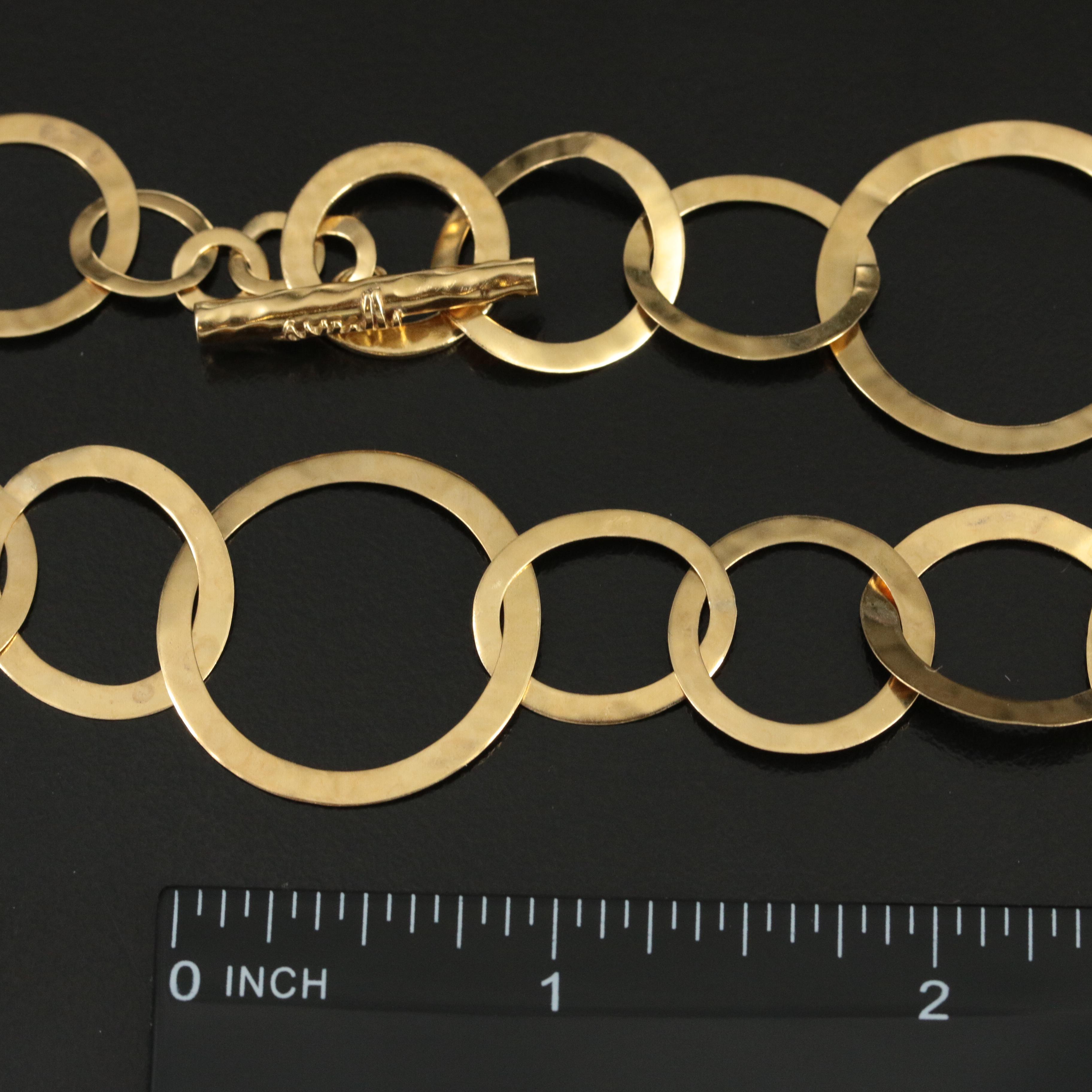 Ippolita "Classico" 18K Hammered Round Link Necklace | EBTH