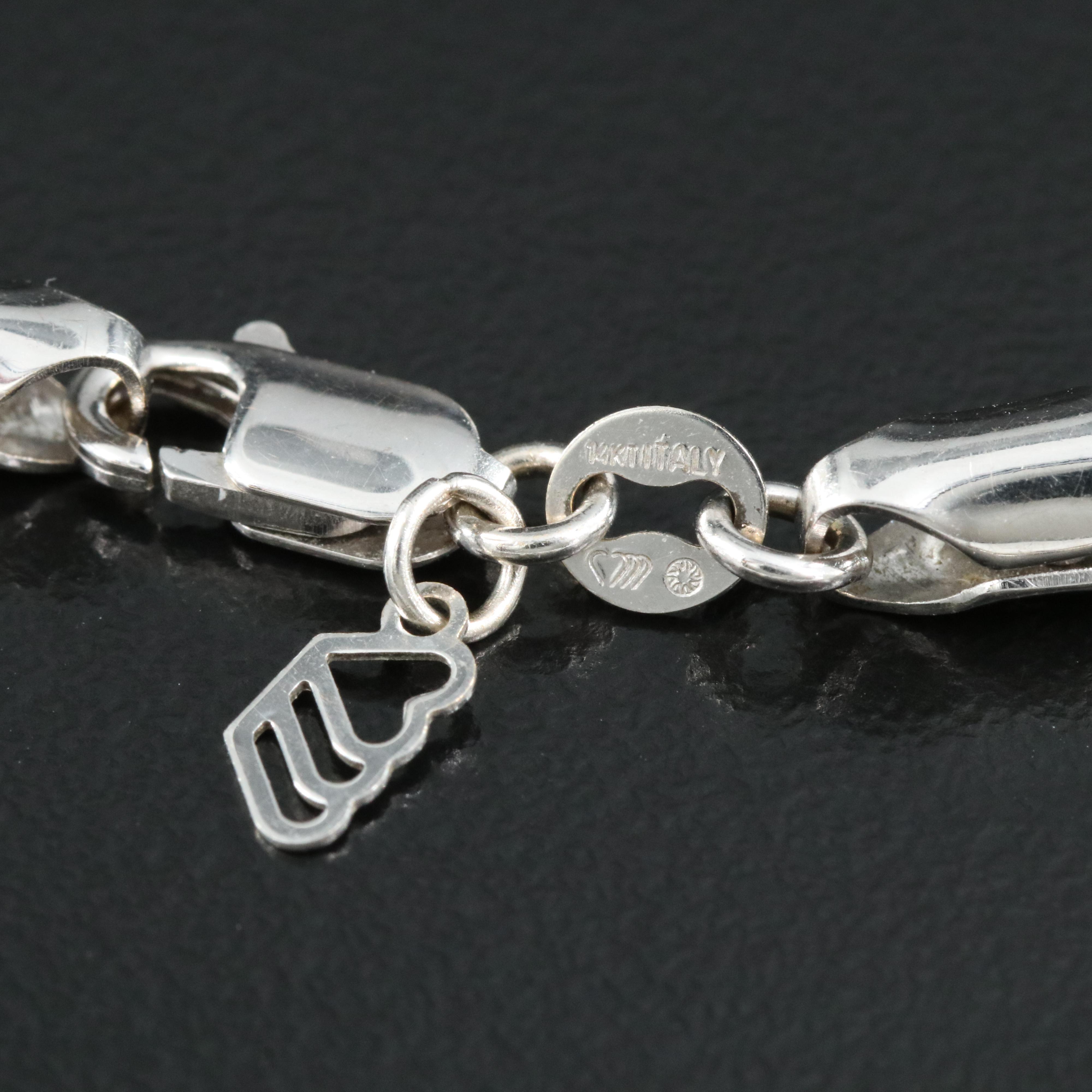 Italian 14K Sparkle Link Necklace | EBTH