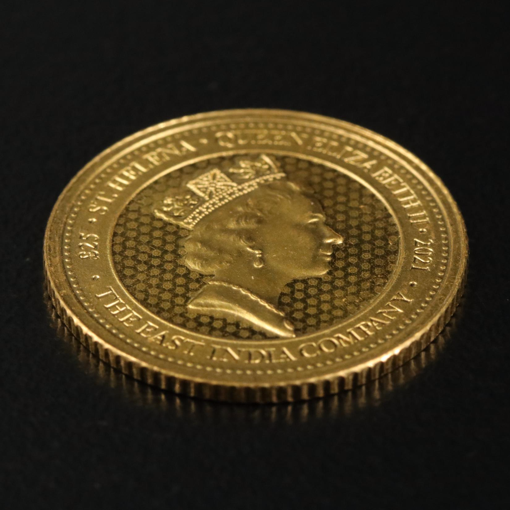 2021 St. Helena 25-Pound 1/4 Oz. Gold Guinea Bullion Coin | EBTH