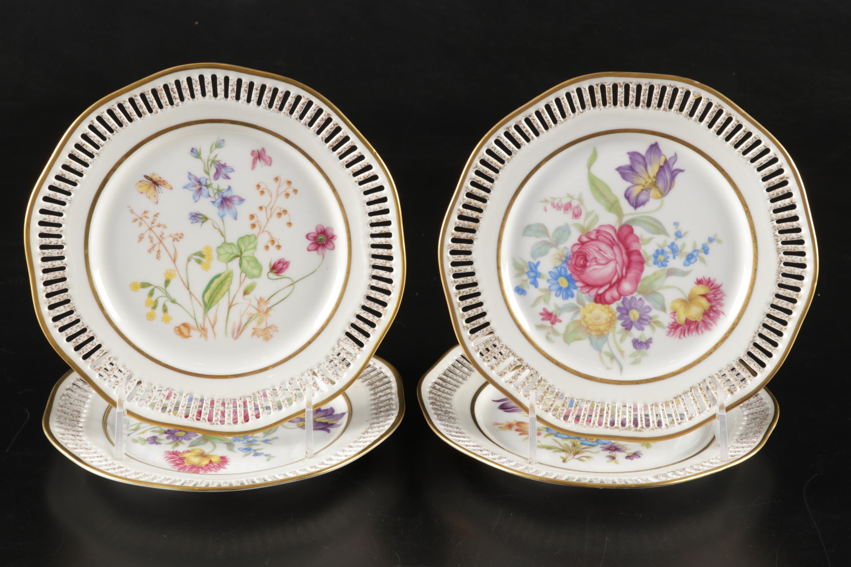 Royal Hanover Reticulated Floral Plate Collection With Egg Coddlers and ...
