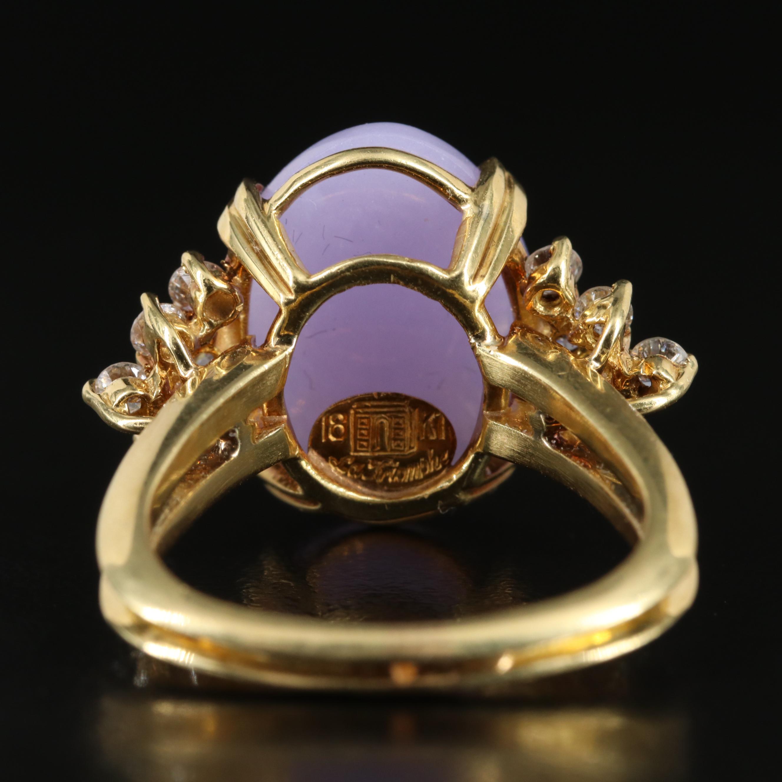 La Triomphe 18K Fei Cui Jadeite and Diamond Ring with GIA Report | EBTH