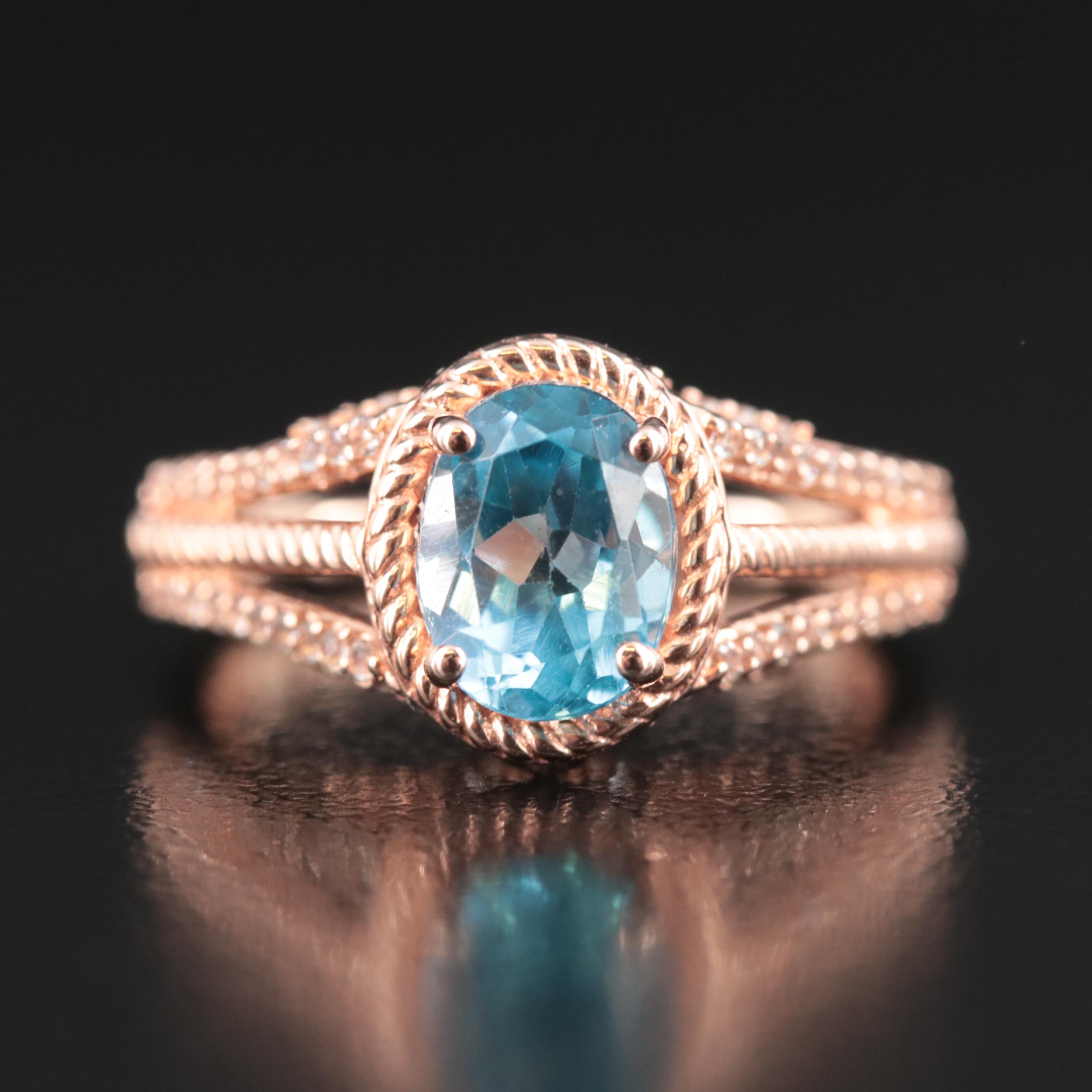 10K Rose Gold Topaz Ring | EBTH