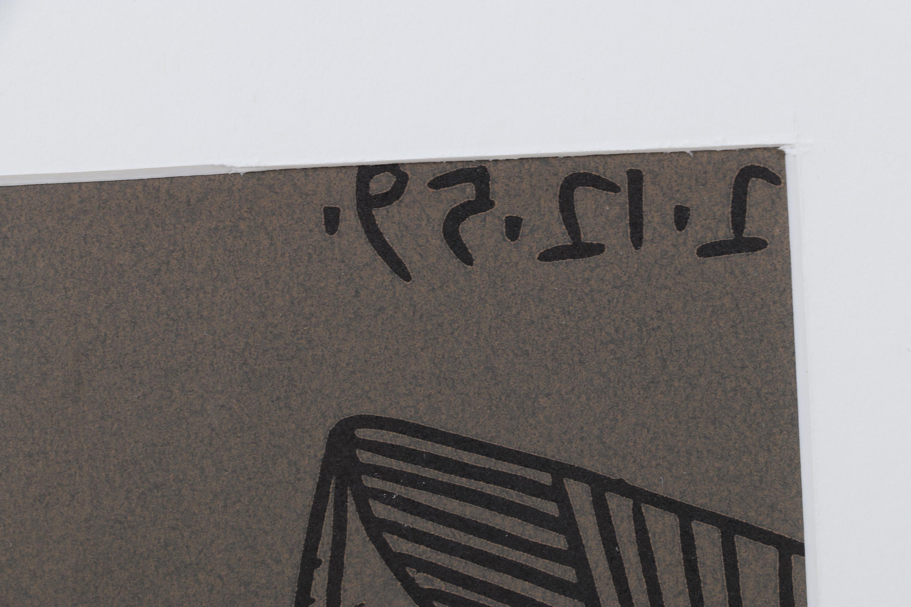 Pablo Picasso Linocut "Dancing Woman & An Owl," 1962 | EBTH