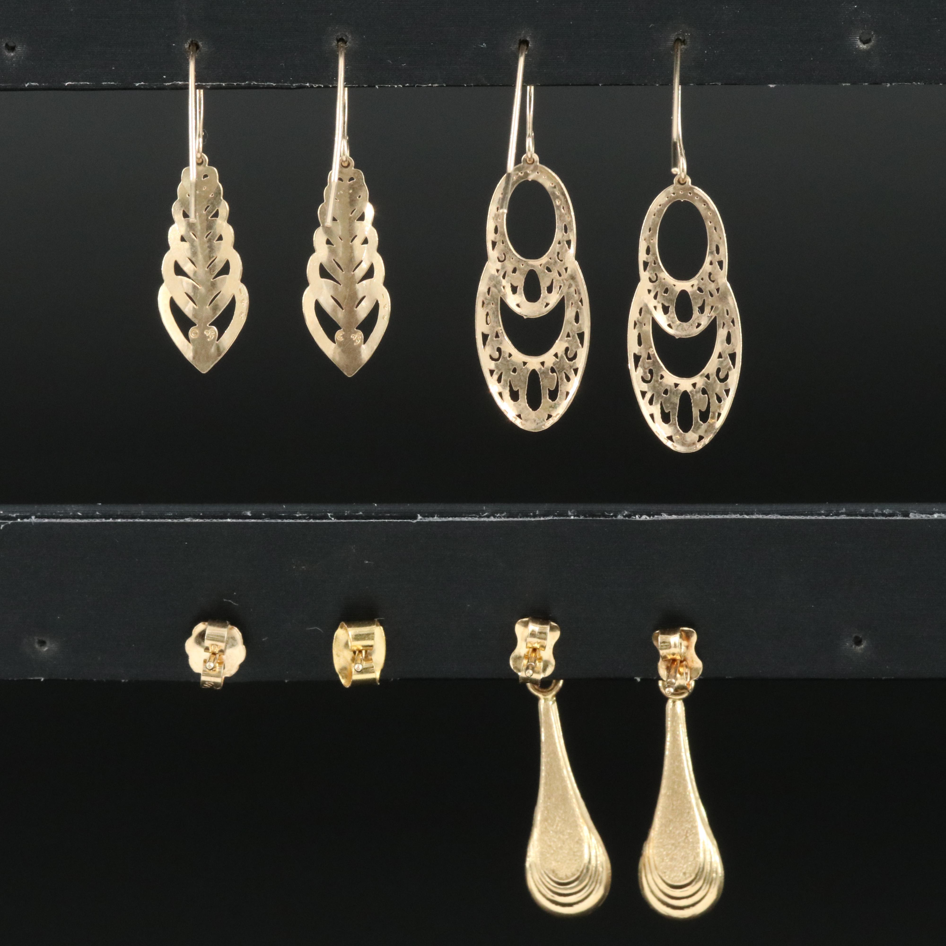 Italian Milor 18K and 14K Open Work Earrings | EBTH