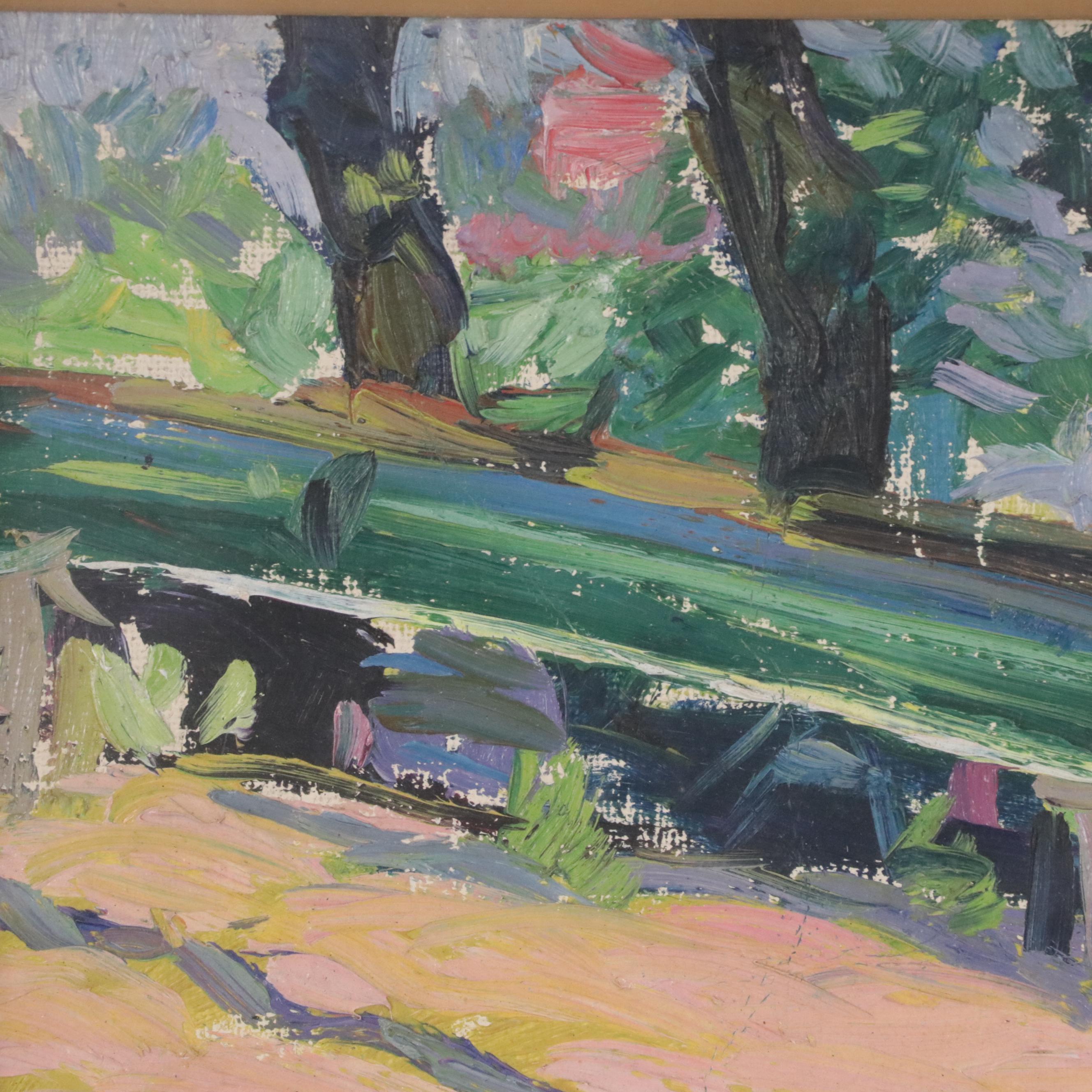 Wilbur G. Adam Oil Painting of a Landscape, 1922 | EBTH