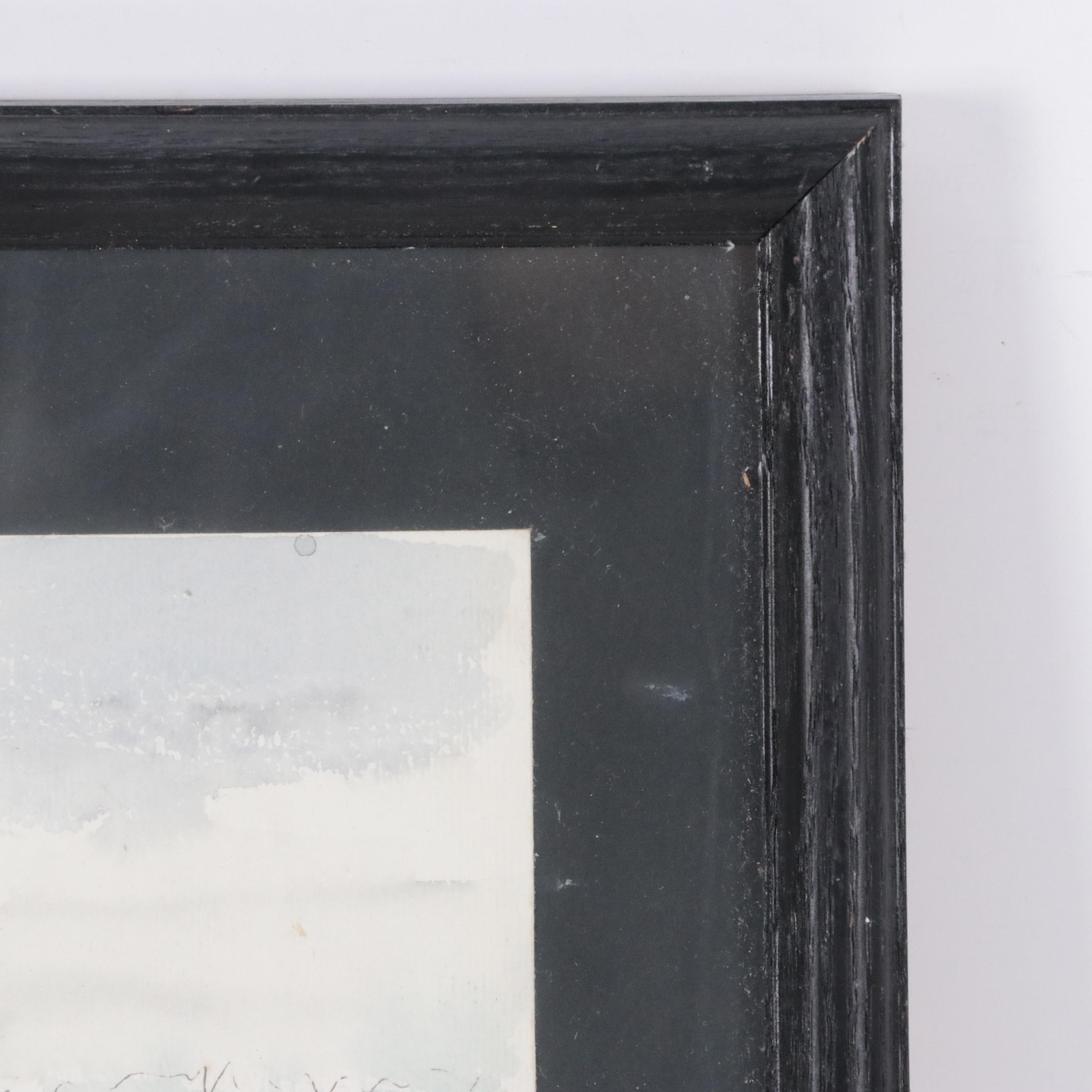 Charles F. Penniman Watercolor Painting of Camden Harbor Landscape ...