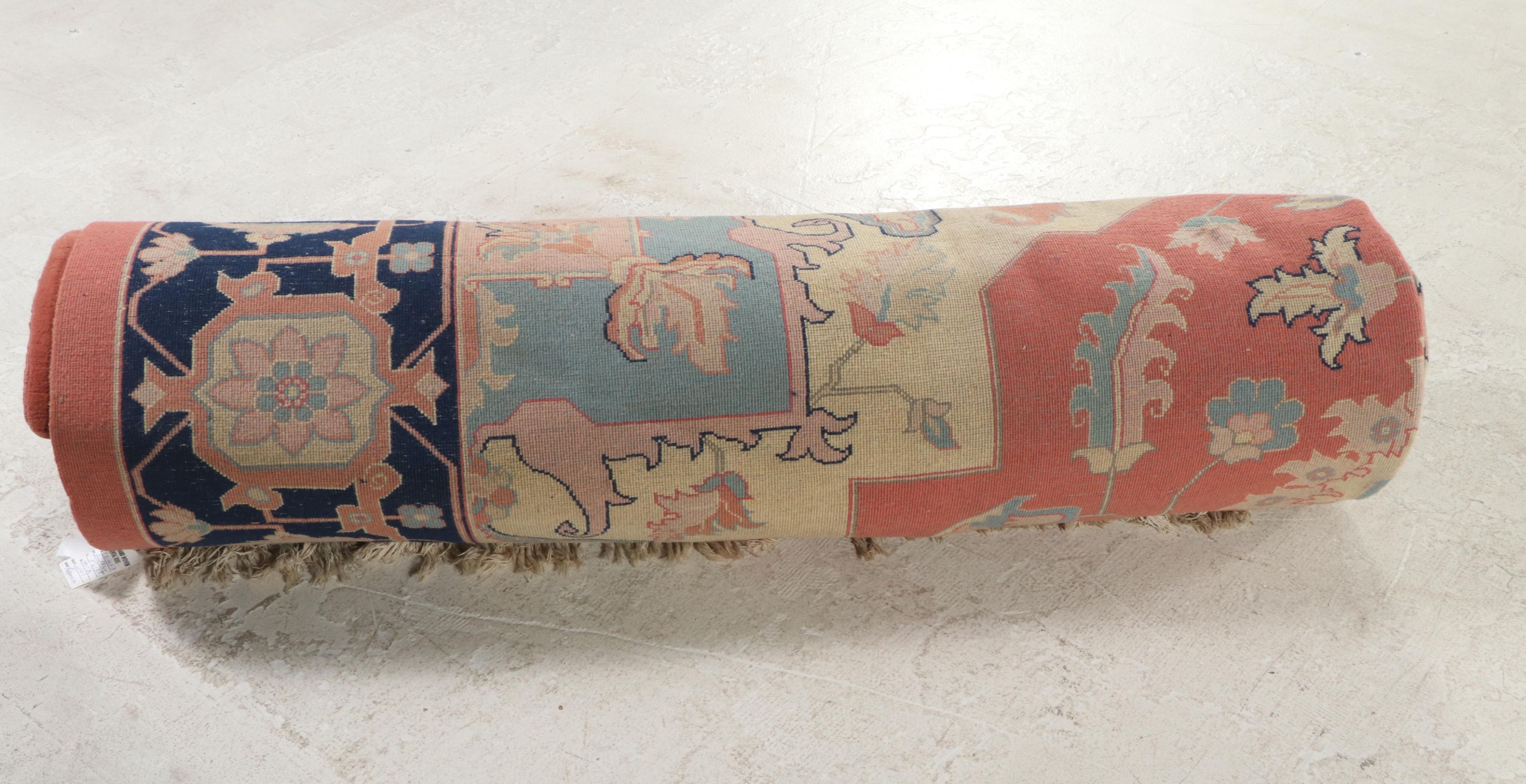 9'11 x 14'4 Hand-Knotted Romano-Persian Heriz Style Room Sized Rug | EBTH