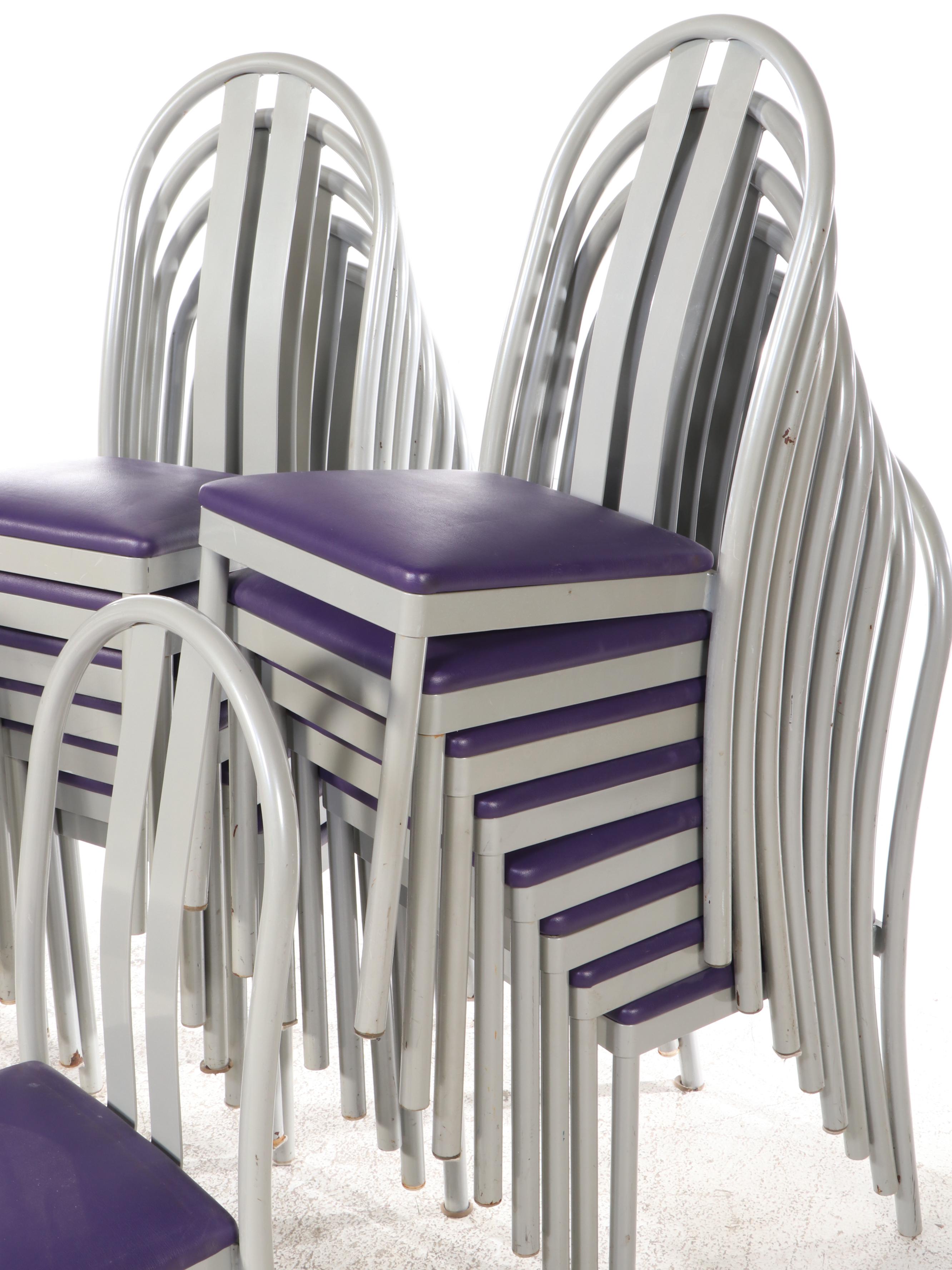 Twenty-Three Classico Seating Powder-Coated Steel and Vinyl Stacking ...