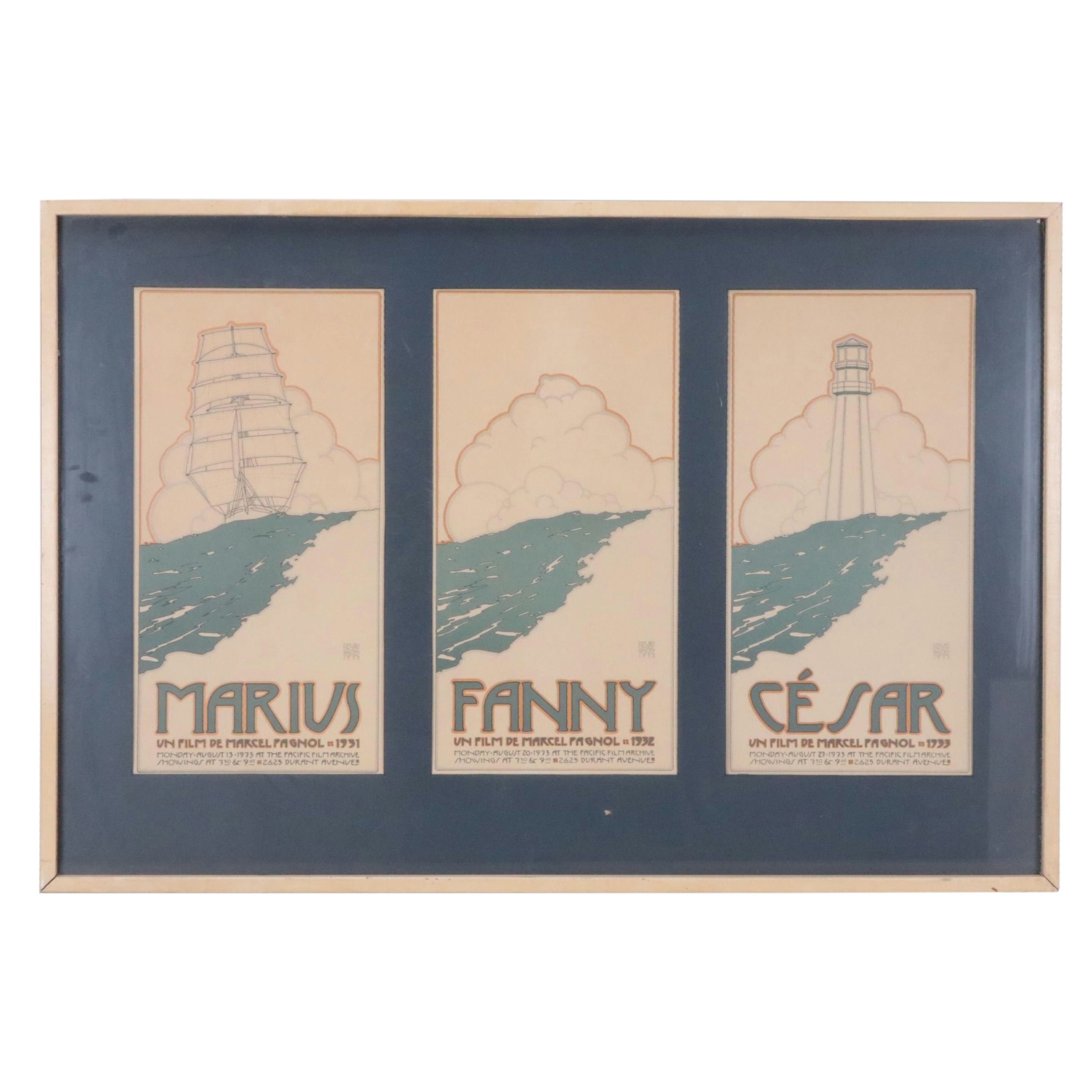 David Goines Lithograph Posters for Films by Marcel Pagnol, 1973 | EBTH