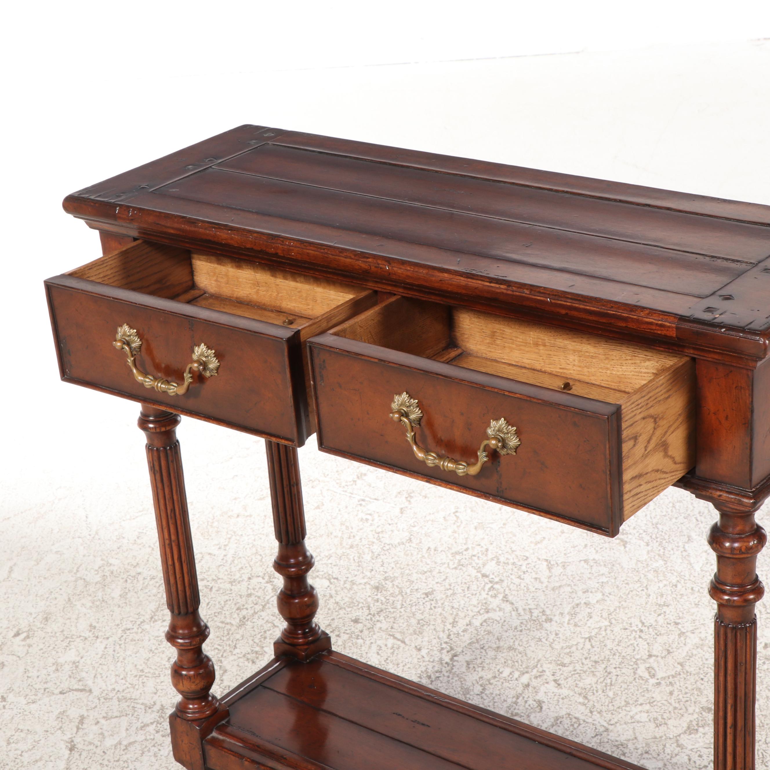 French Provincial Style Hardwood Two-Tier Console Table | EBTH