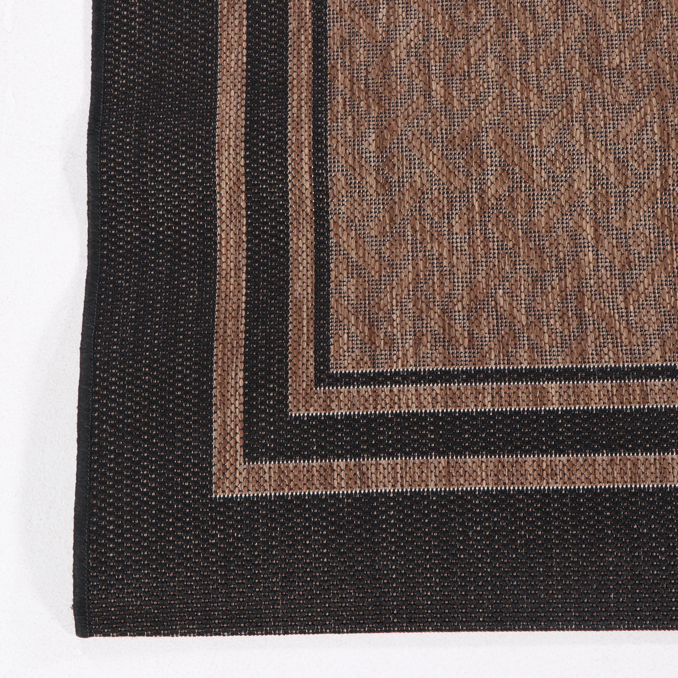 7'10 x 9'10 Machine Made Naple's Ace Border Havana Black Indoor/Outdoor ...