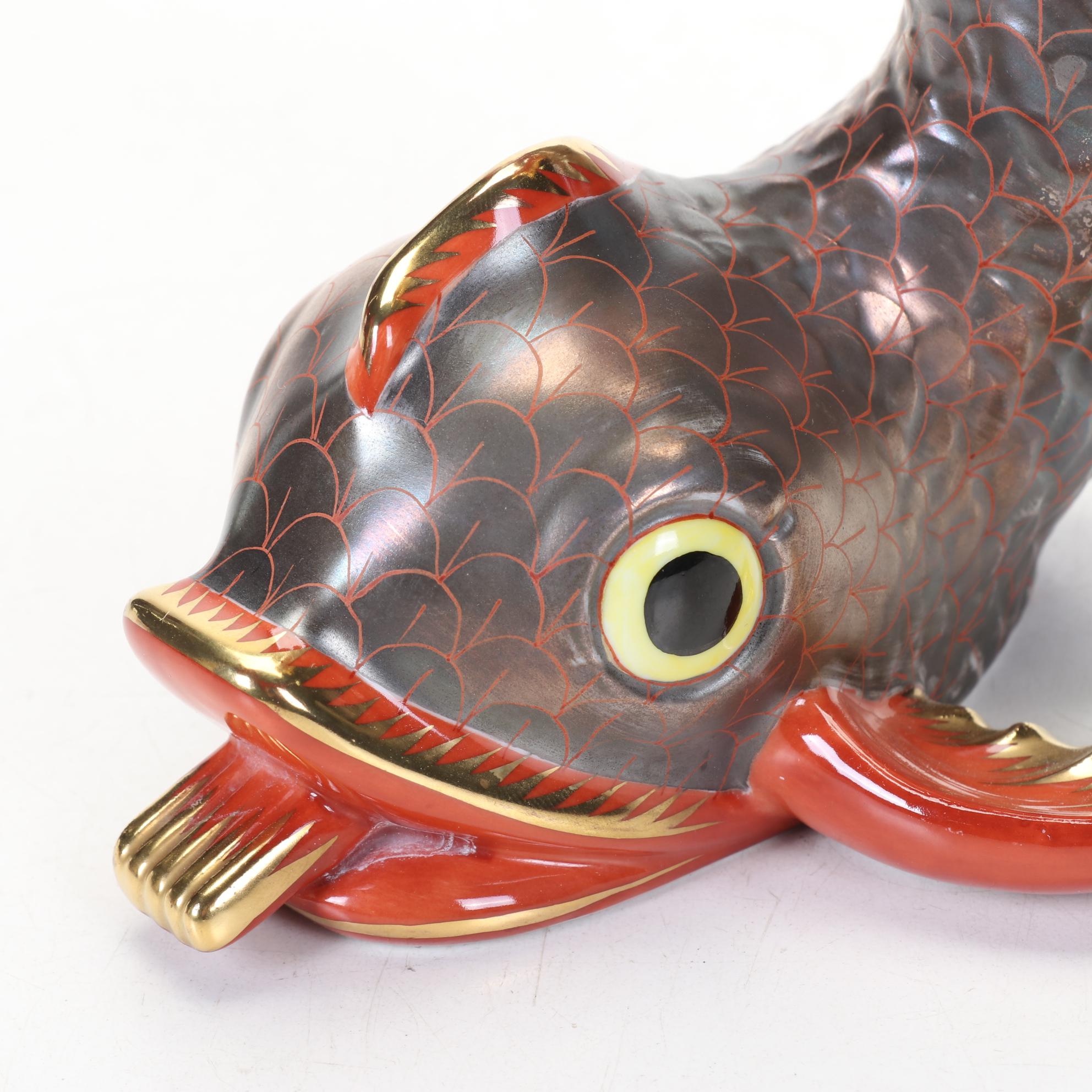 Herend Large Rust Dolphin/Koi Fish, 1990s | EBTH