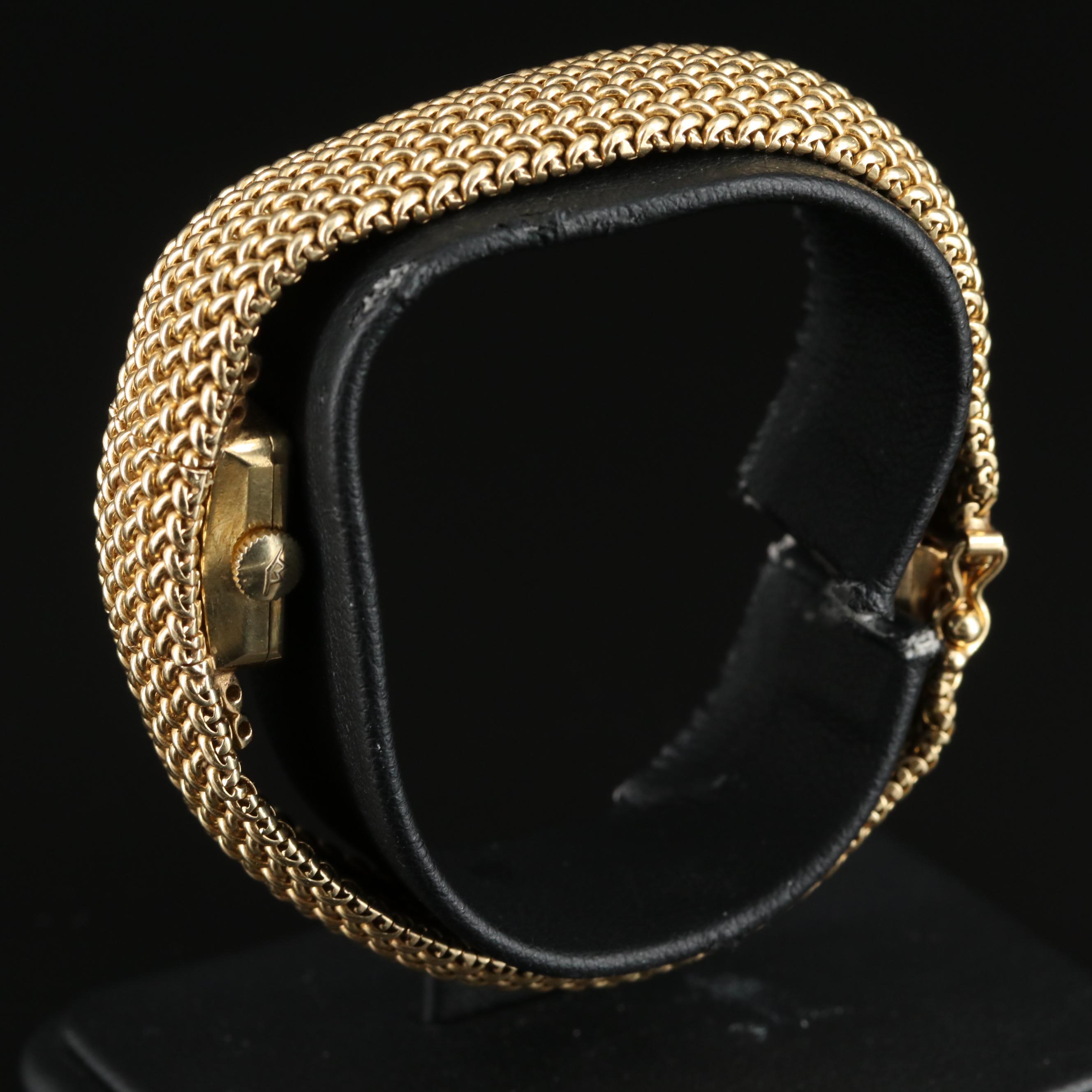 14K Movado Hidden Watch Dial Bracelet Wristwatch | EBTH