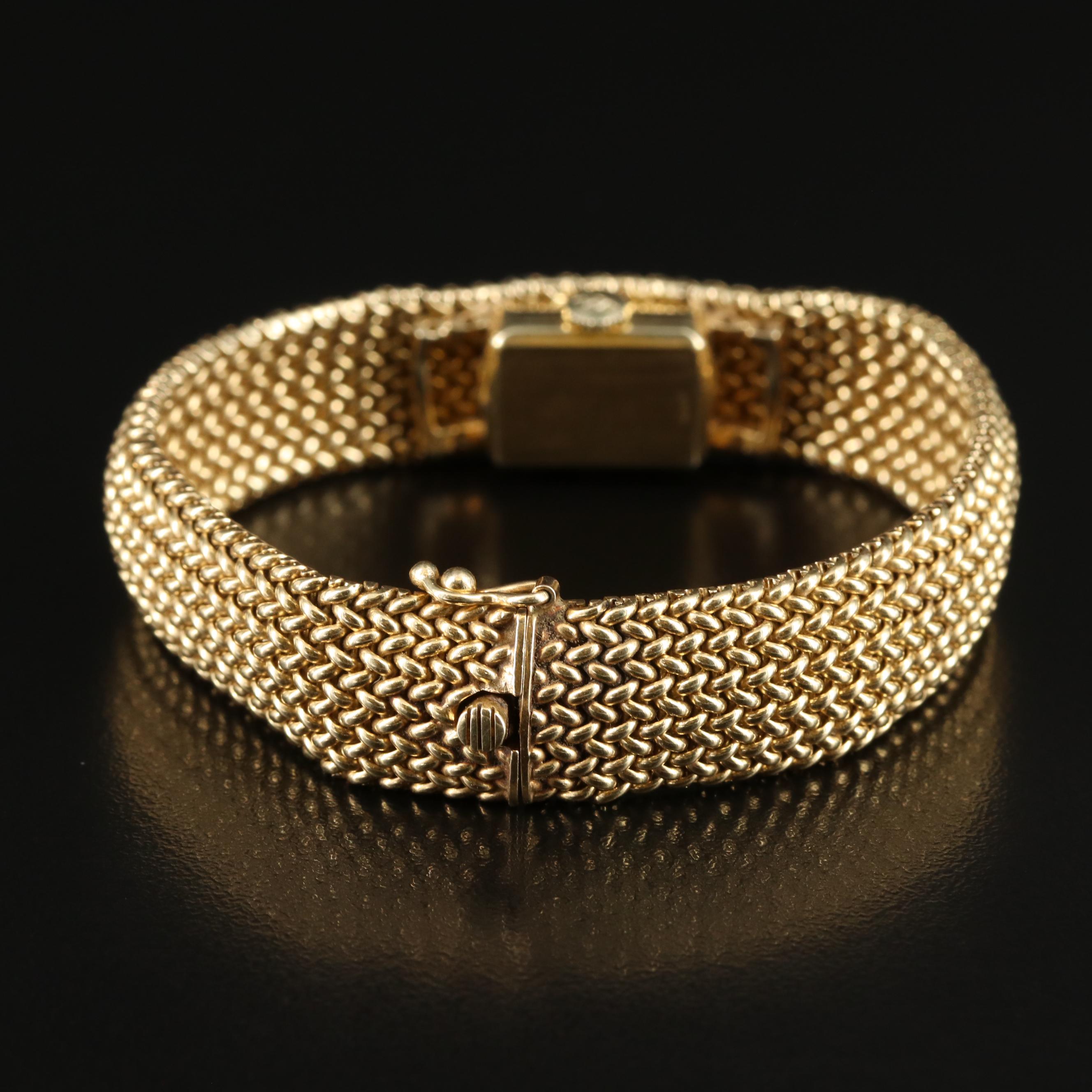 14K Movado Hidden Watch Dial Bracelet Wristwatch | EBTH