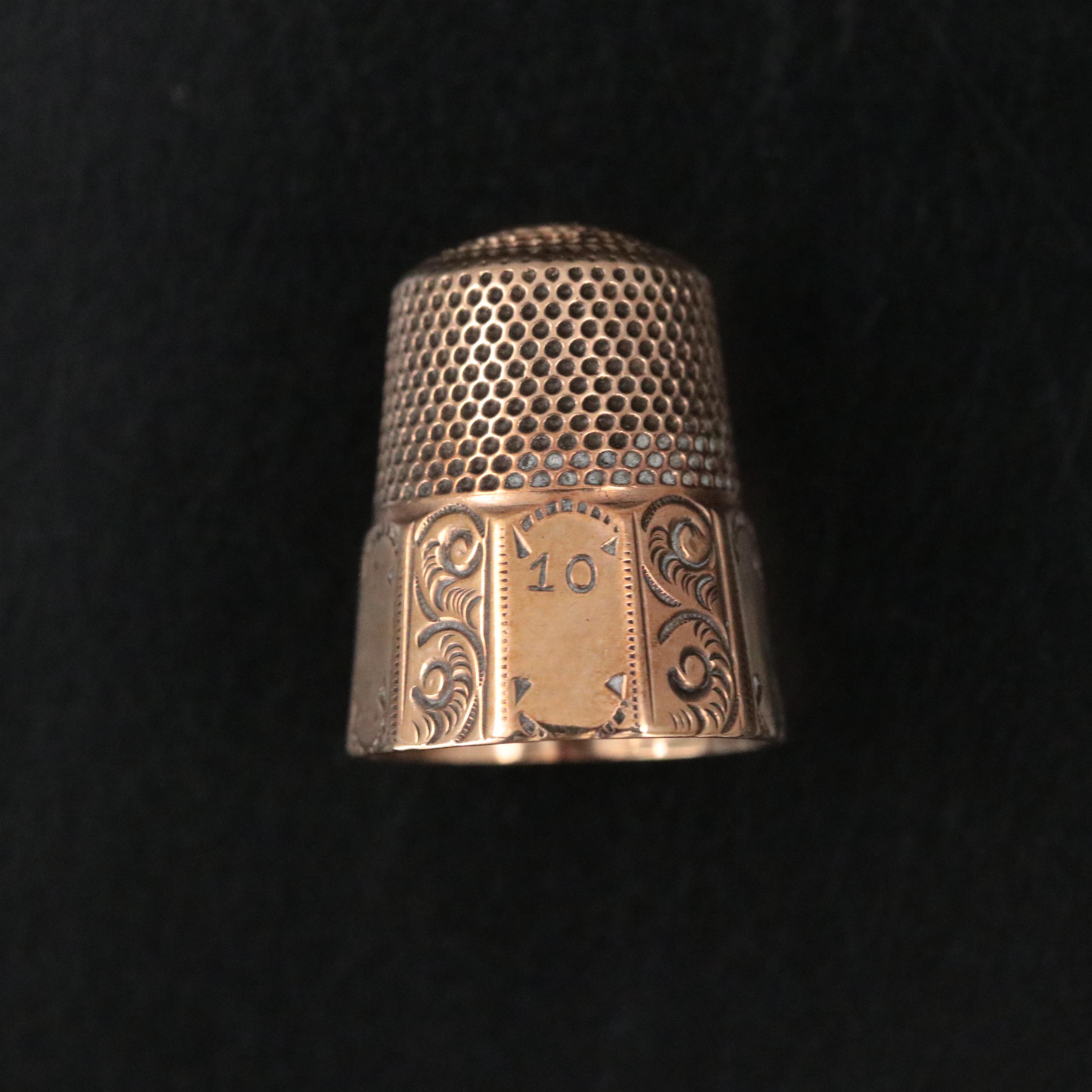 Victorian 10K Gold Thimble | EBTH