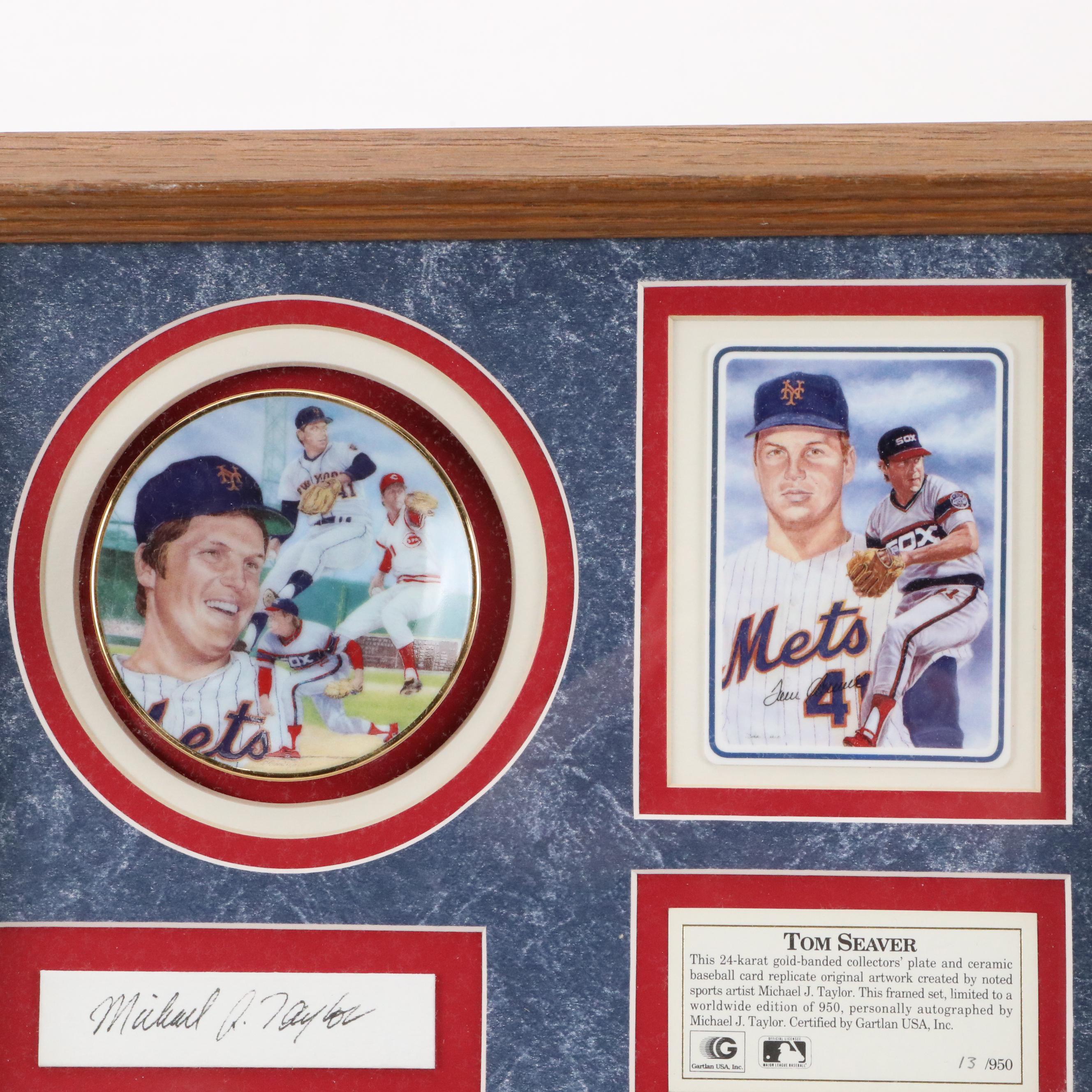 Tom Seaver Signed Framed Gartlan Plate and Cachet with More | EBTH