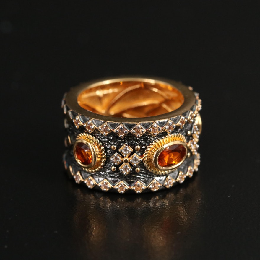 Sterling Citrine And Topaz Ring Ebth