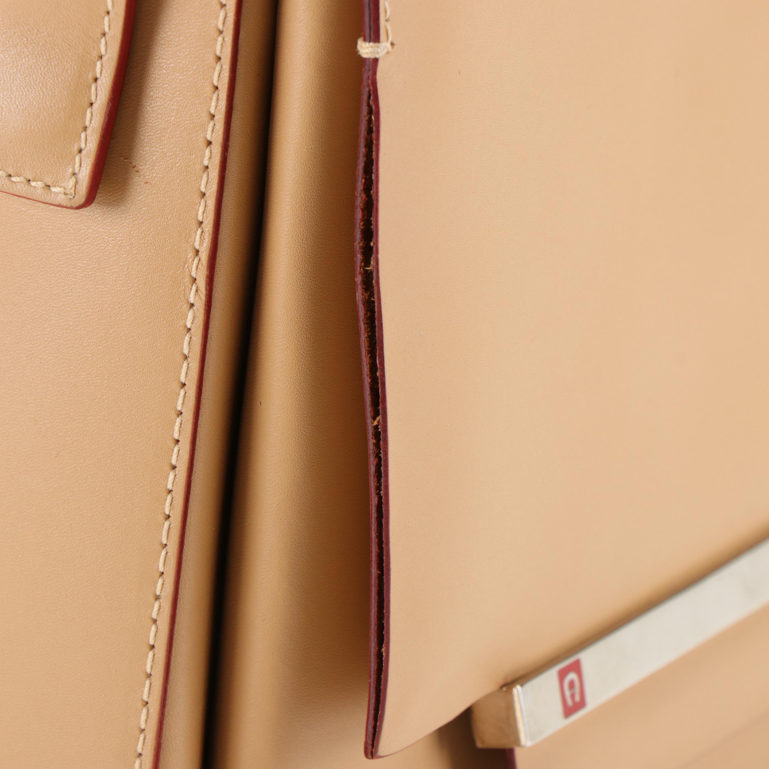 Etienne Aigner Light Brown Leather Box Shoulder Bag | EBTH