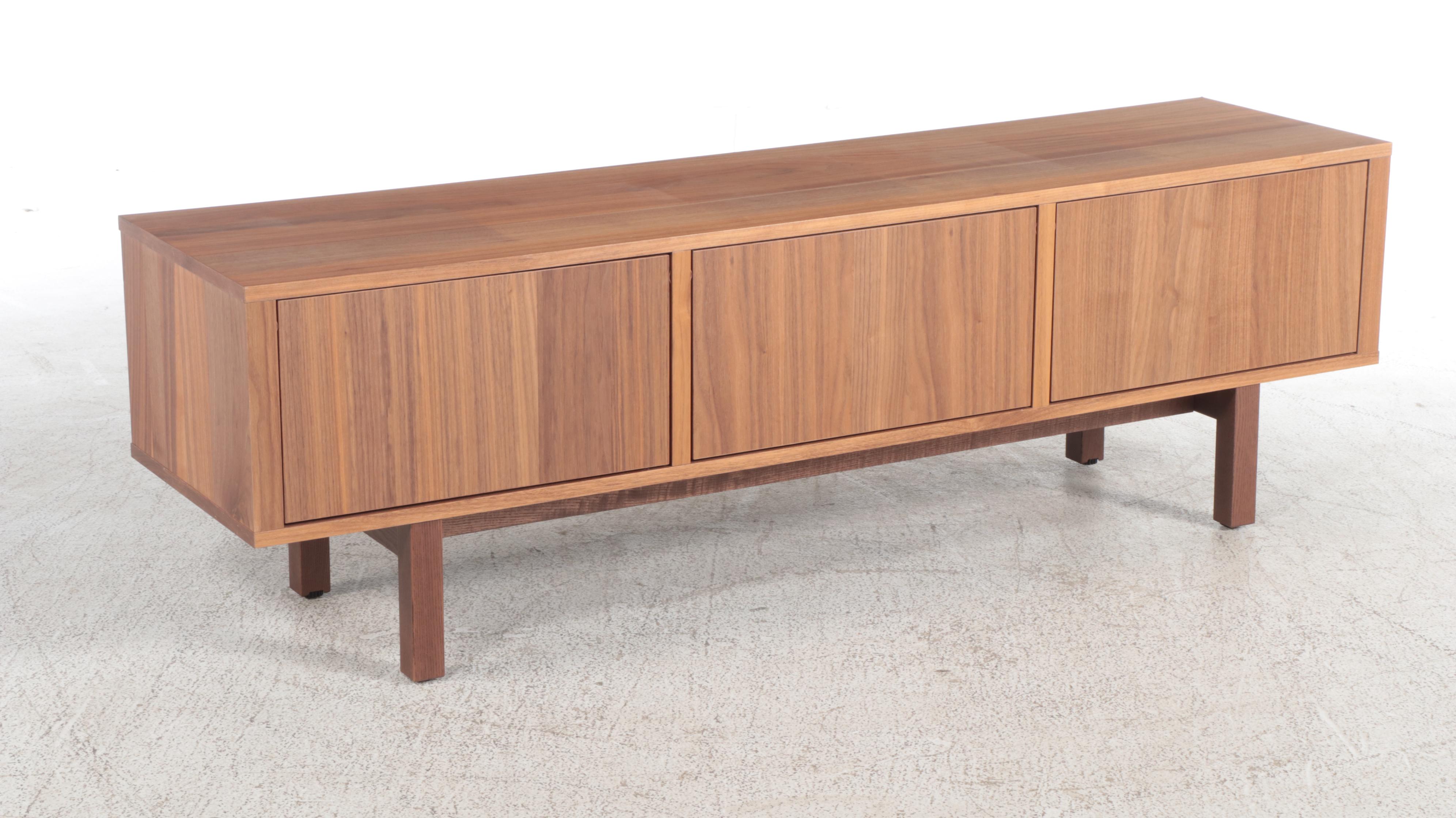 Modernist Style Walnut-Veneered Media Console | EBTH