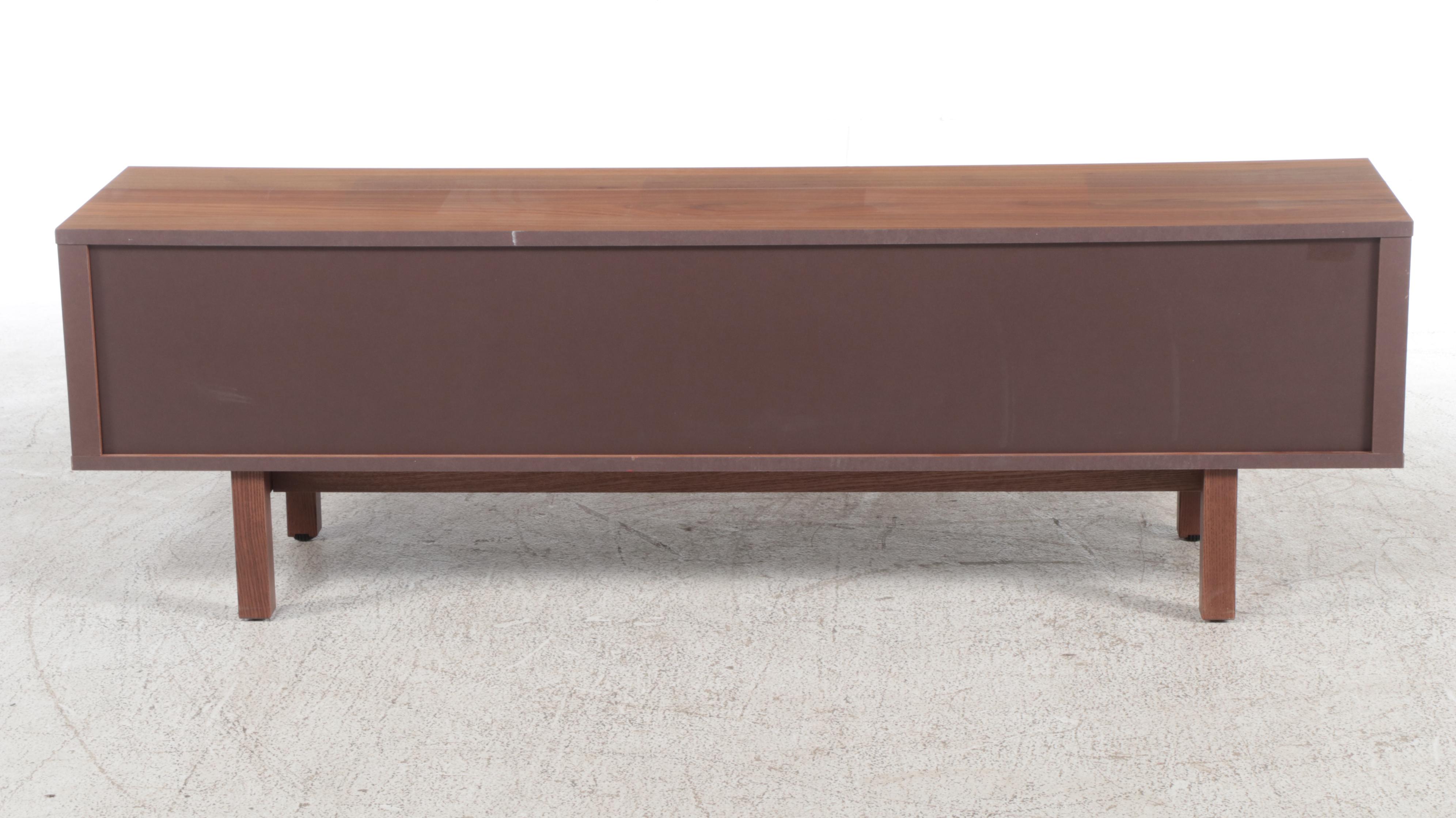 Modernist Style Walnut-Veneered Media Console | EBTH