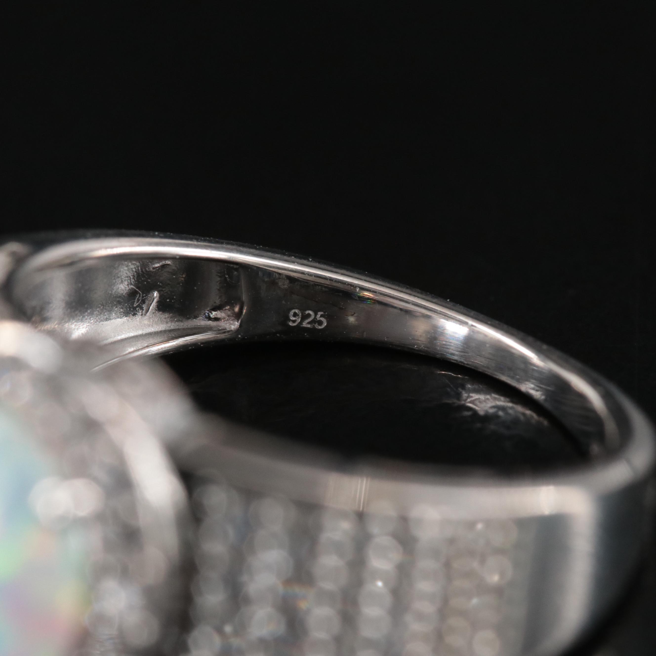 Sterling Opal and Sapphire Ring | EBTH