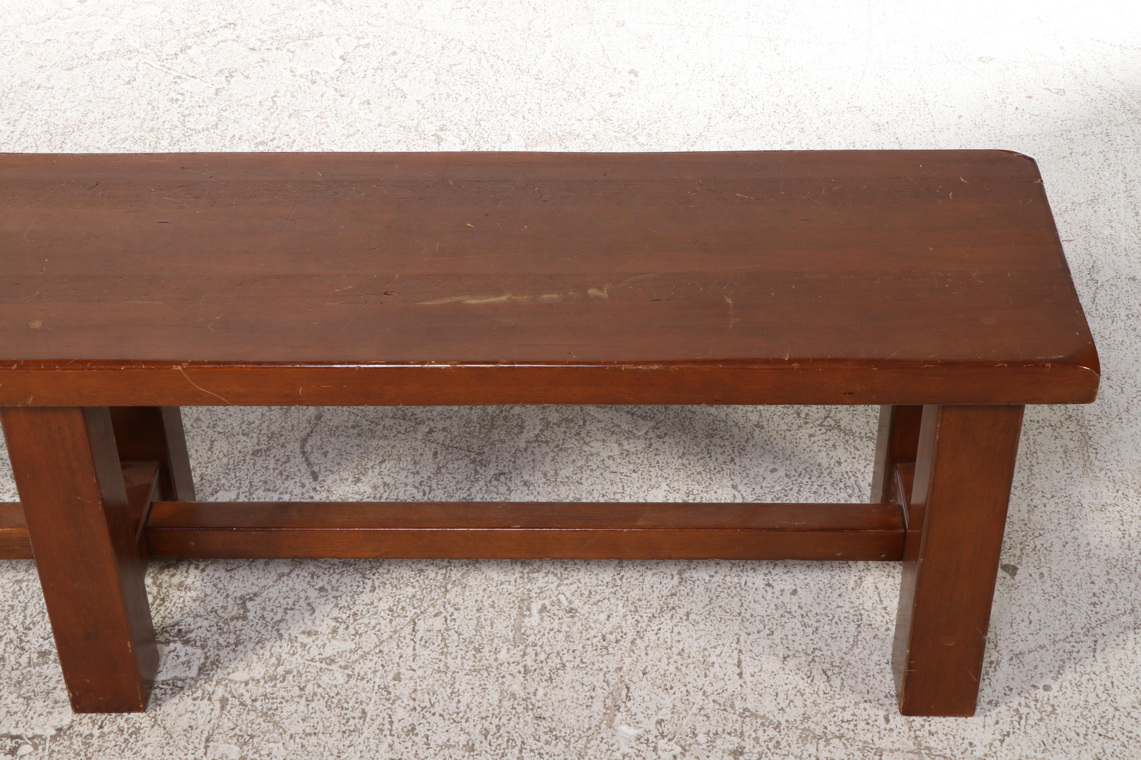 Rustic Trestle-Base Bench | EBTH
