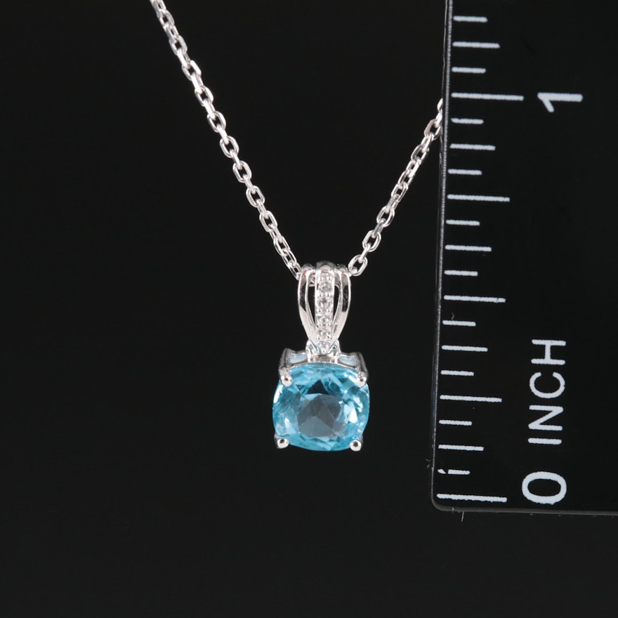 Sterling Topaz and Sapphire Pendant Necklace | Everything But The House Sterling Topaz and Sapphire Pendant Necklace | Everything But The House