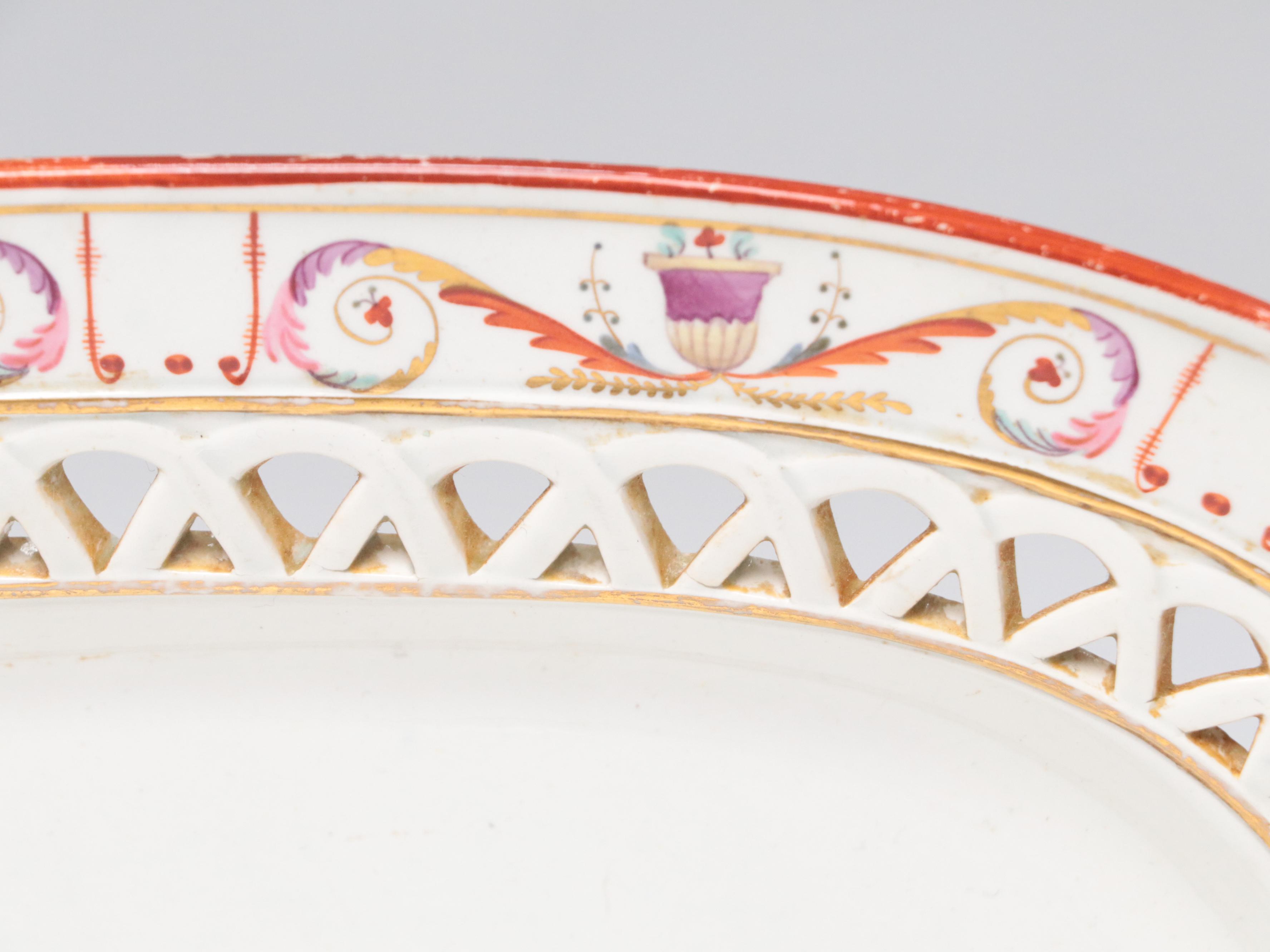 Davenport Reticulated Platter and More English Gilt Ceramic Serveware ...