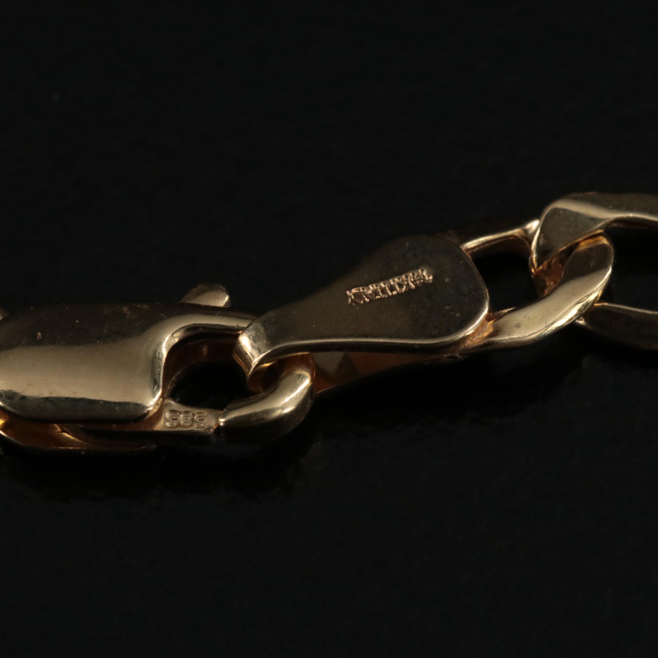 14K Fancy Figaro Chain Bracelet | EBTH