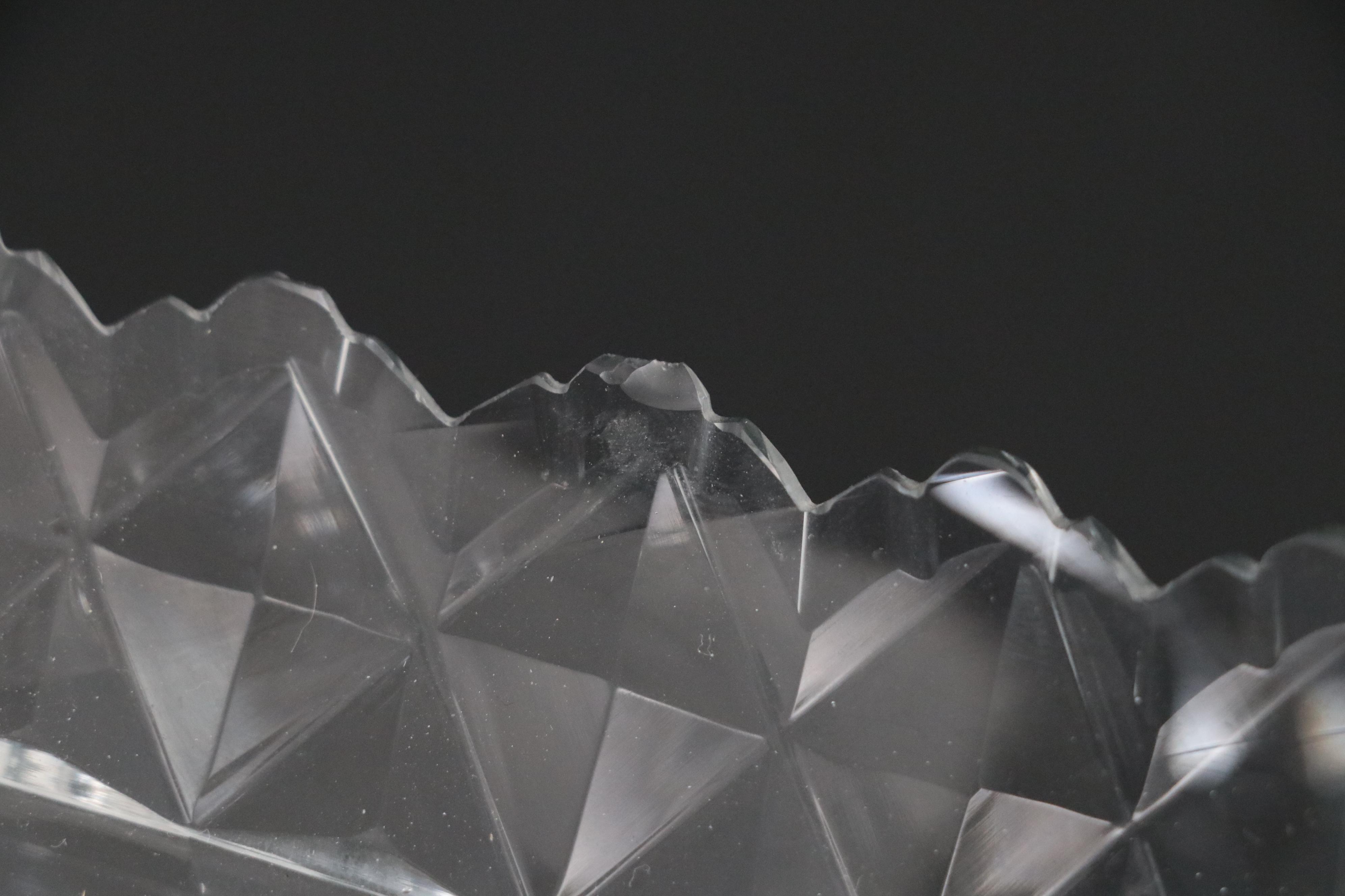 Georgian Anglo-Irish Cut Glass Navette Shape Centerpiece Compote ...