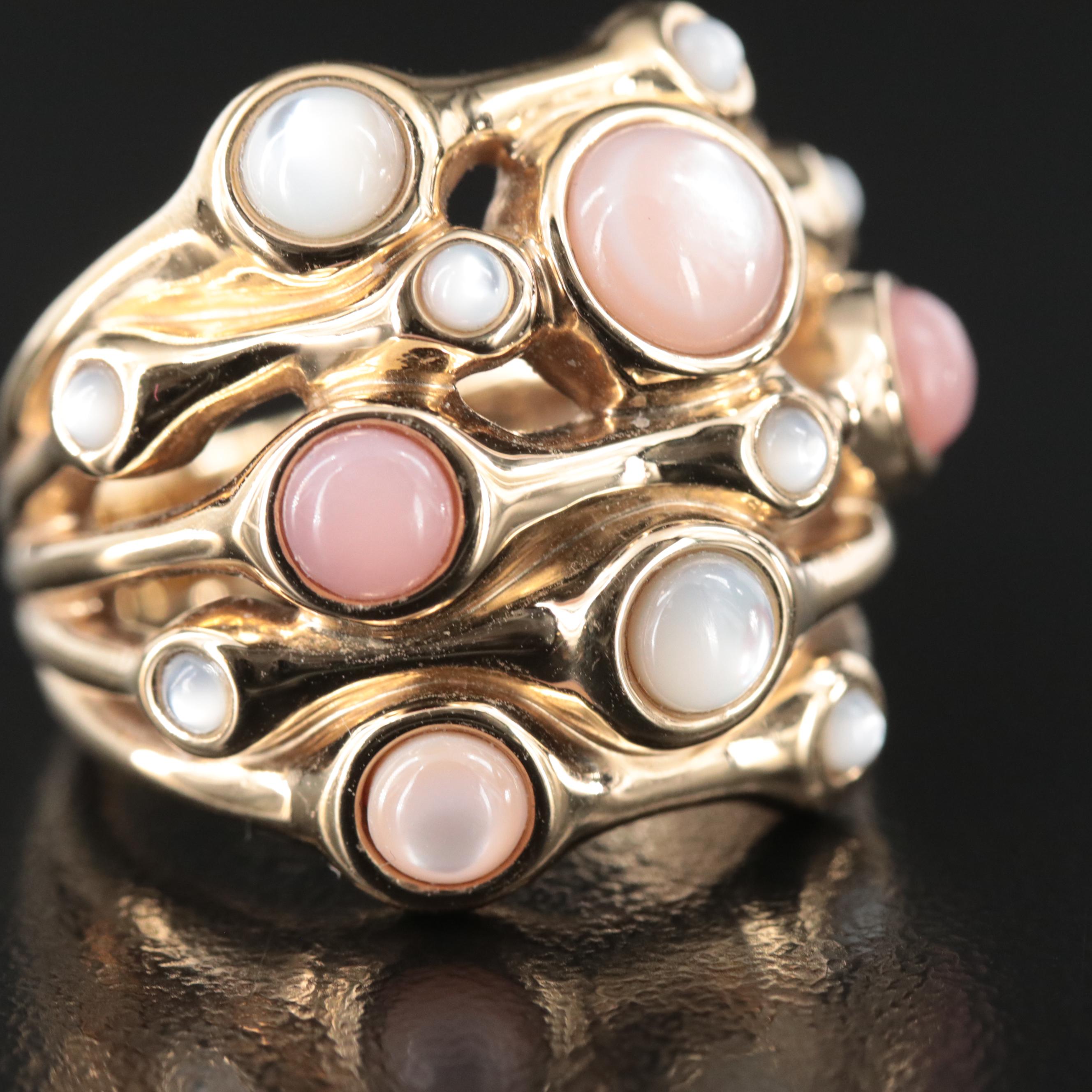 14K Mother of Pearl and Common Opal Ring | EBTH