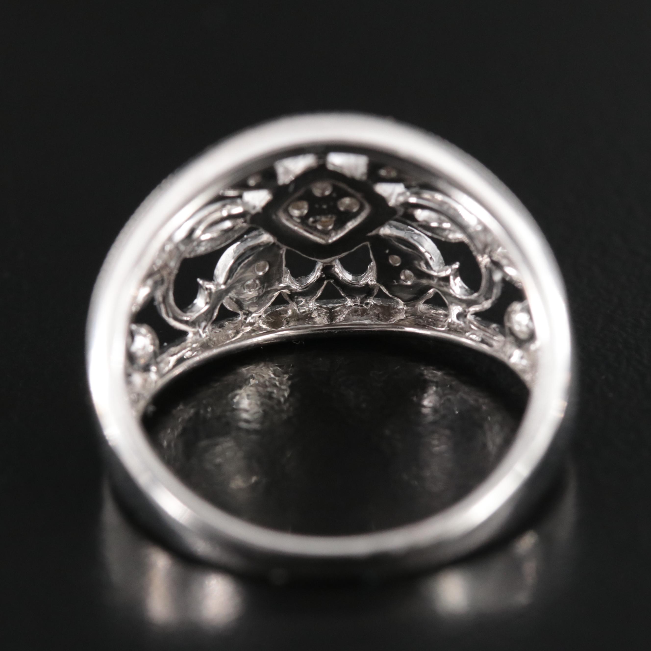 Sterling Diamond Scrollwork RIng | EBTH