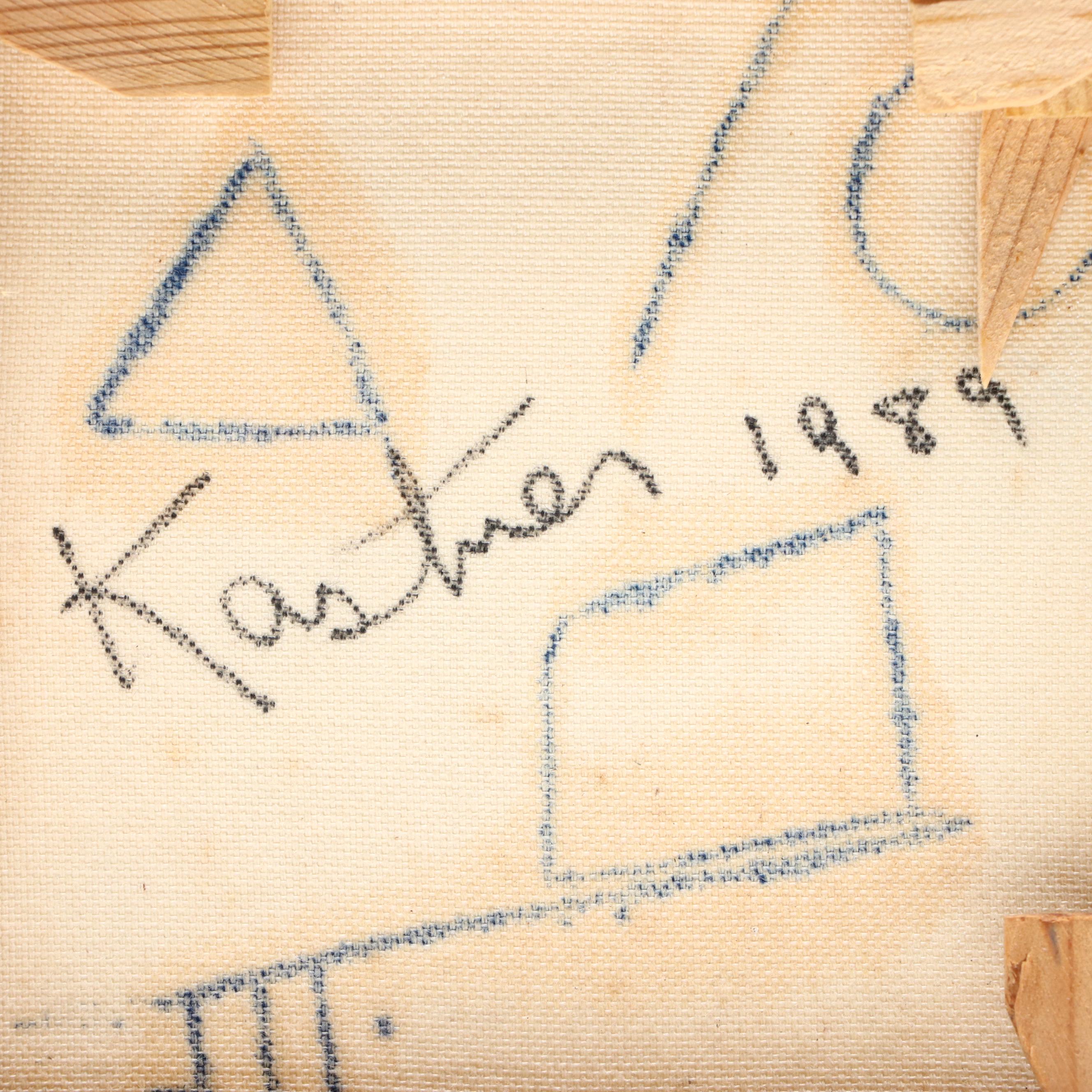 David Kastner Abstract Geometric Oil Painting, 1989 | EBTH