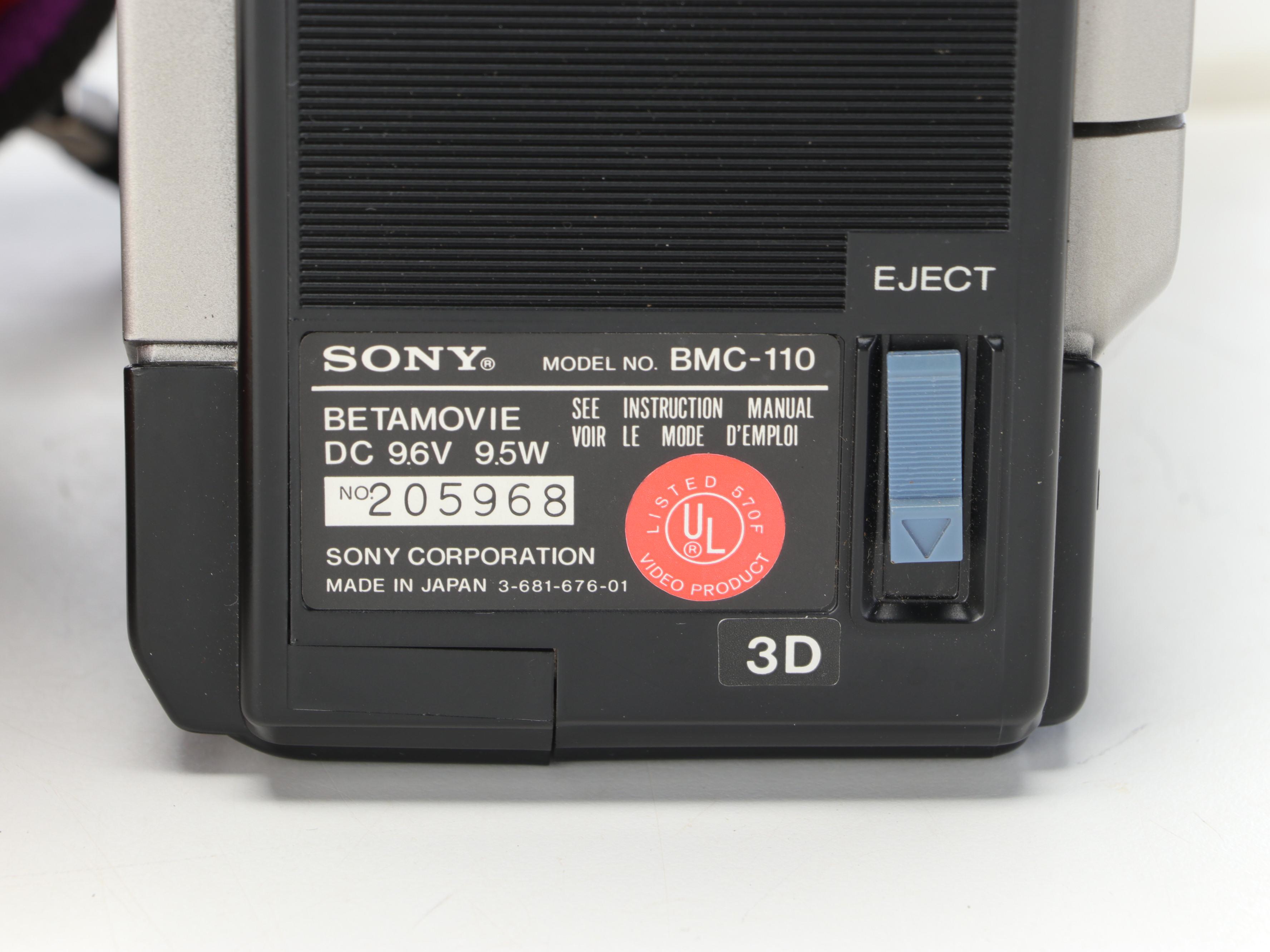 Sony Betamovie Video Camera with Betamax Beta Hi-Fi Stereo and More | EBTH