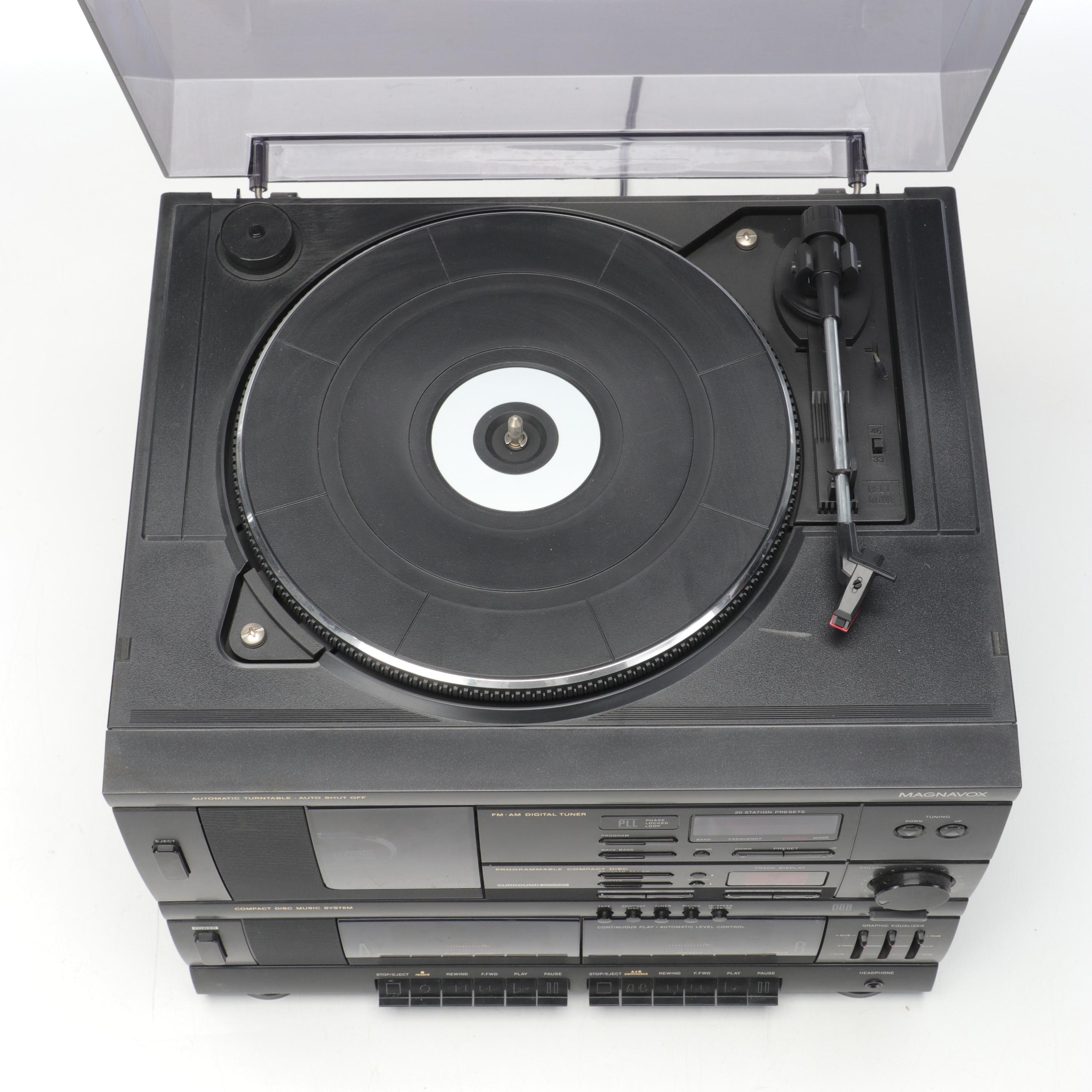 Magnavox 3 Piece Stereo System and Speakers | EBTH