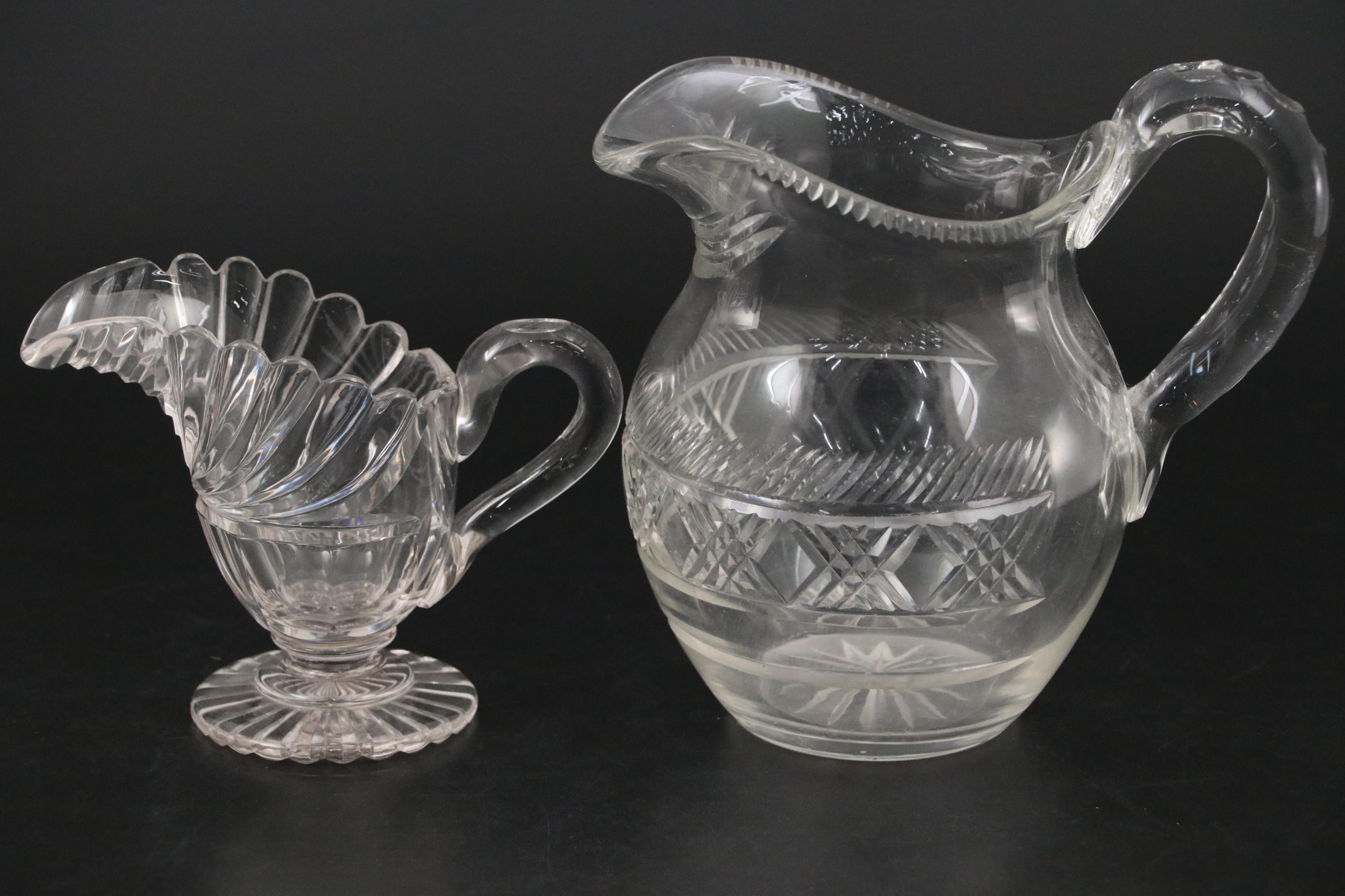 Regency Cut Glass Water Pitcher with Gadrooned Tankard and Other ...