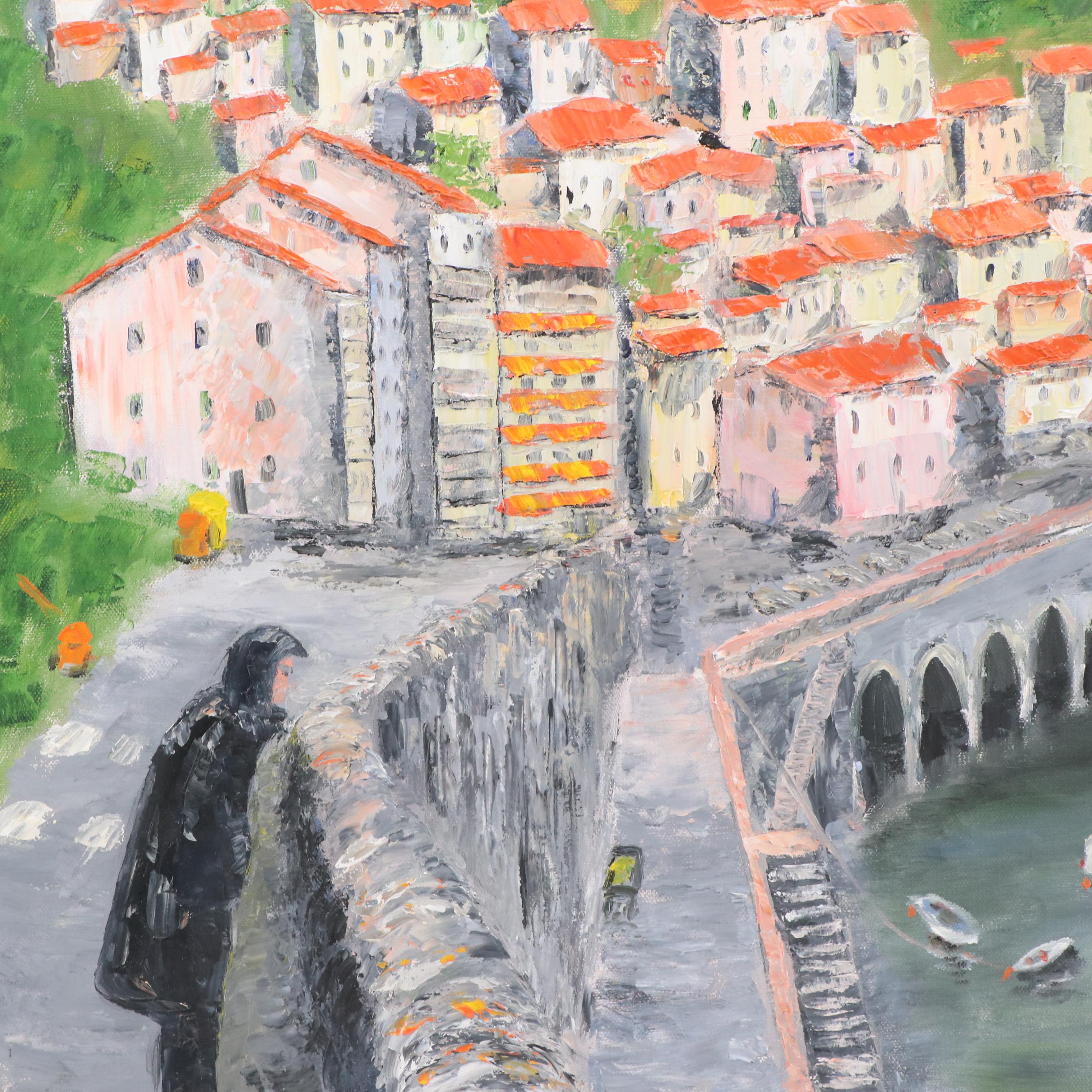 Ray Abrams Coastal Cityscape Oil Painting, 21st Century | EBTH