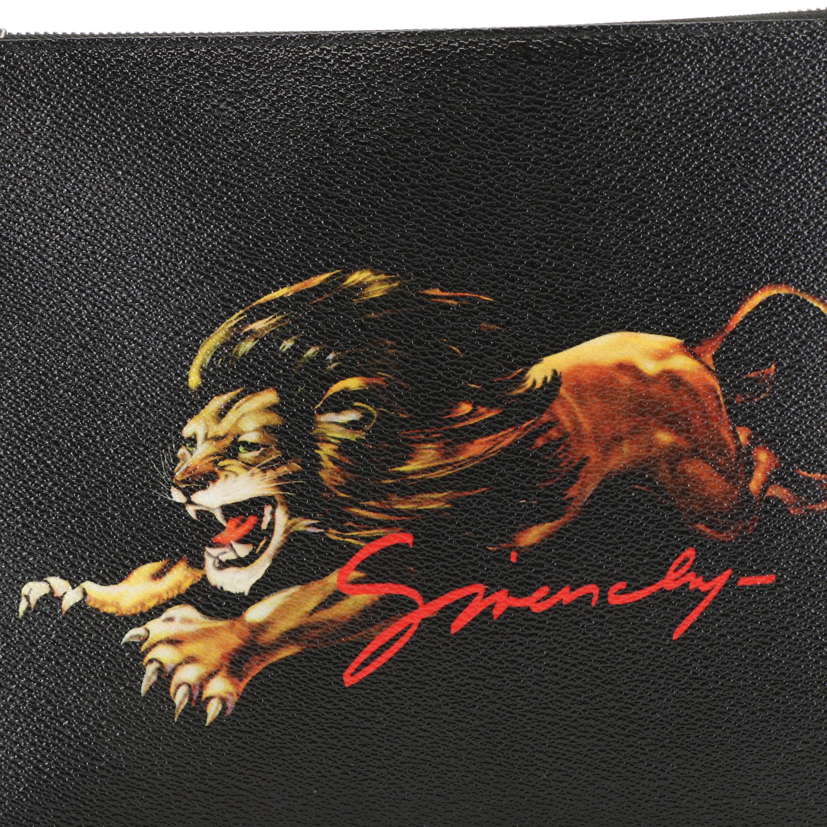 Givenchy Classic Clutch with Lion Print on Coated Canvas | Everything ...