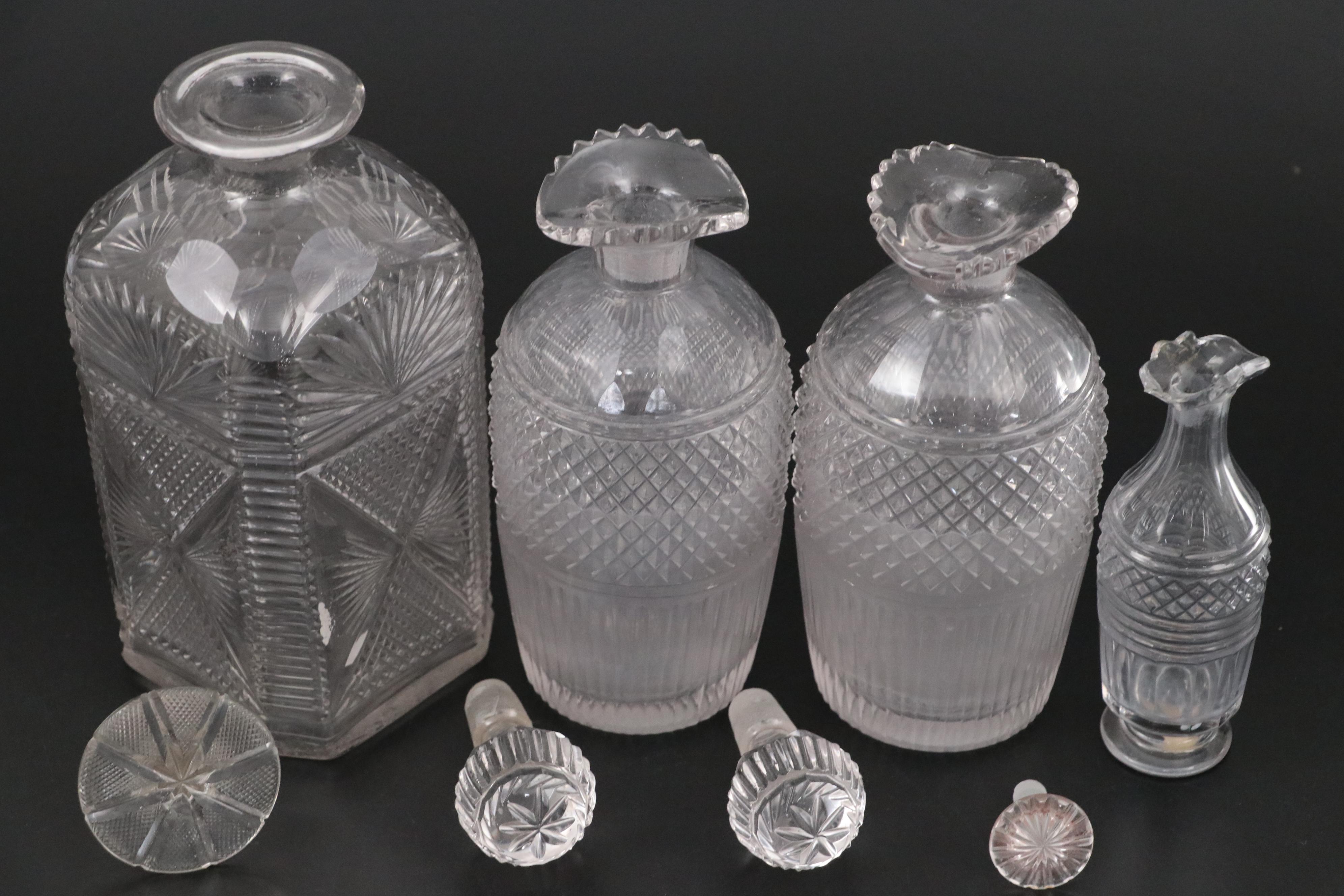 English Decanters with Spouted Rims with Other Spirits Decanter and ...