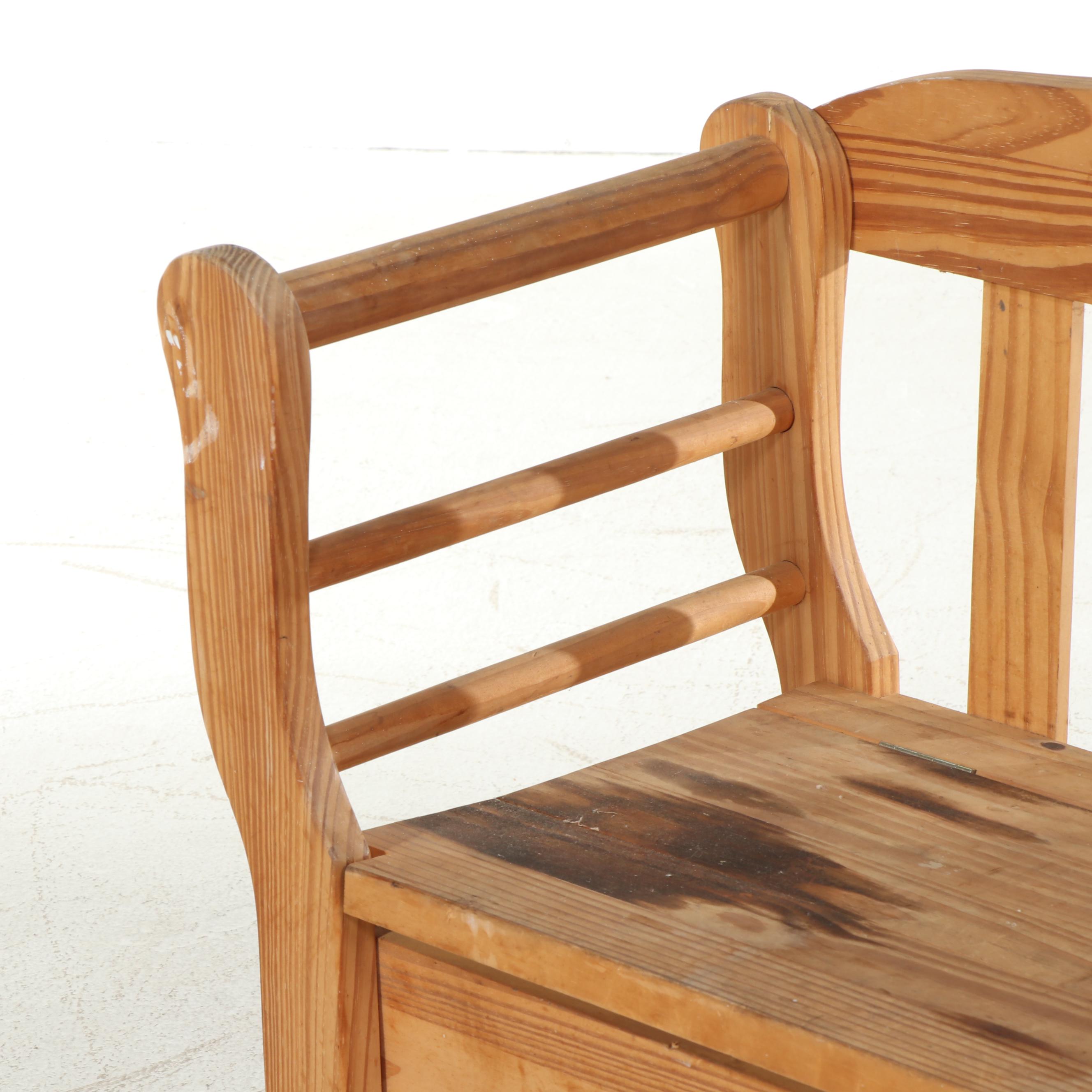 Pine Bench with Under Seat Storage | EBTH