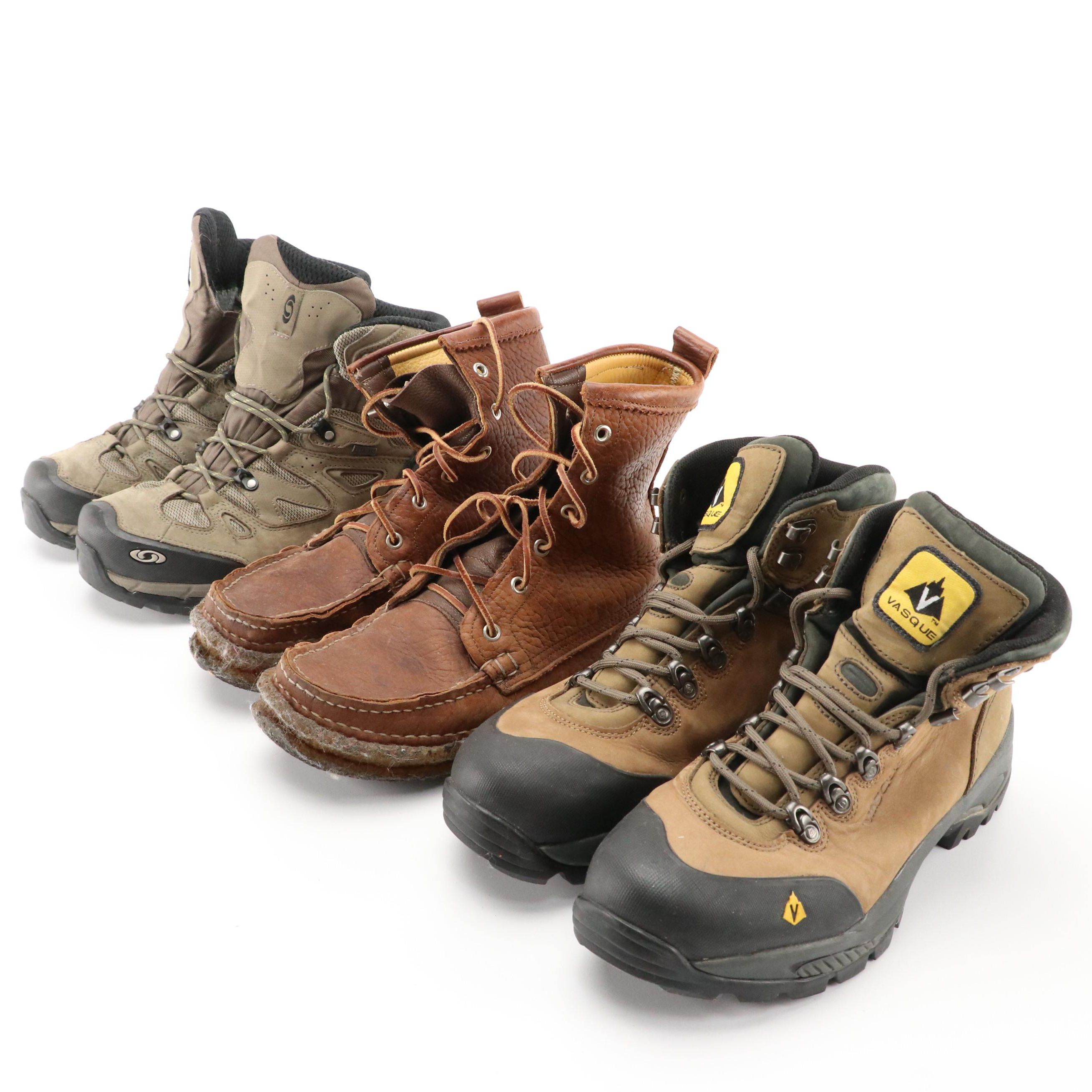 Men's Quoddy x J L Powell Camp Boots with Vasque and Salomon Hiking ...