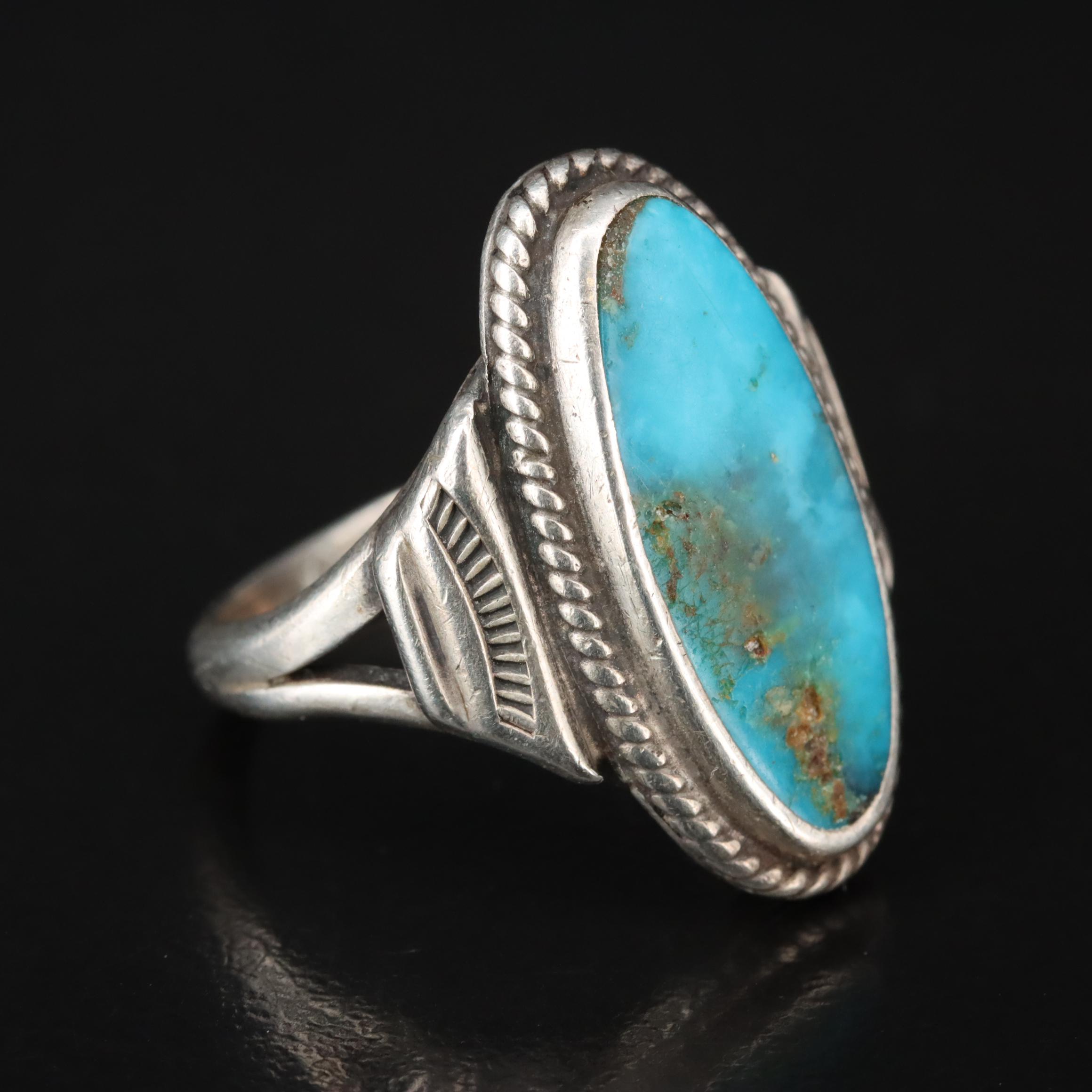Southwestern Sterling Turquoise Ring | EBTH