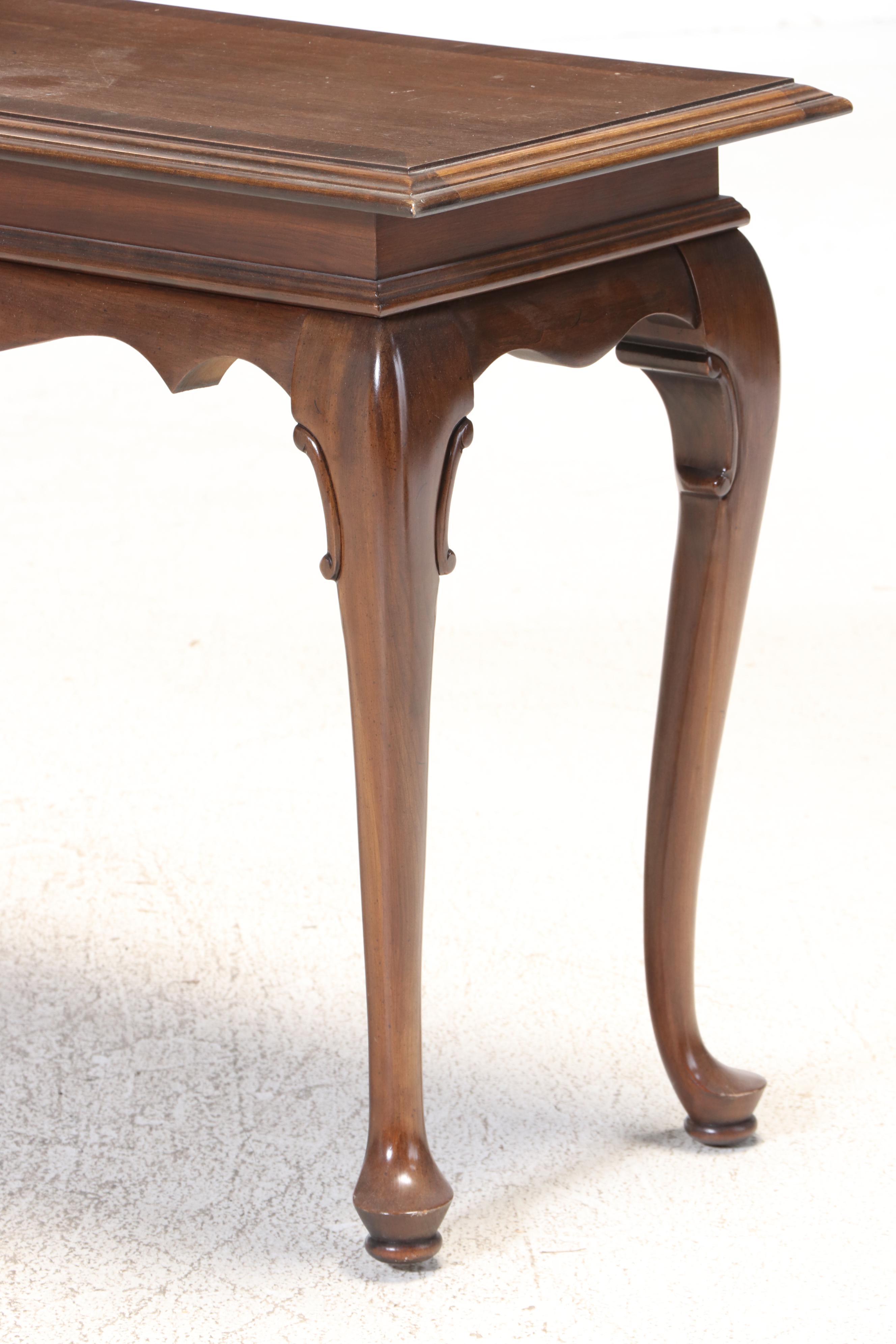 Queen Anne Style Console Table with Upholstered Bench, Incl. Ethan ...