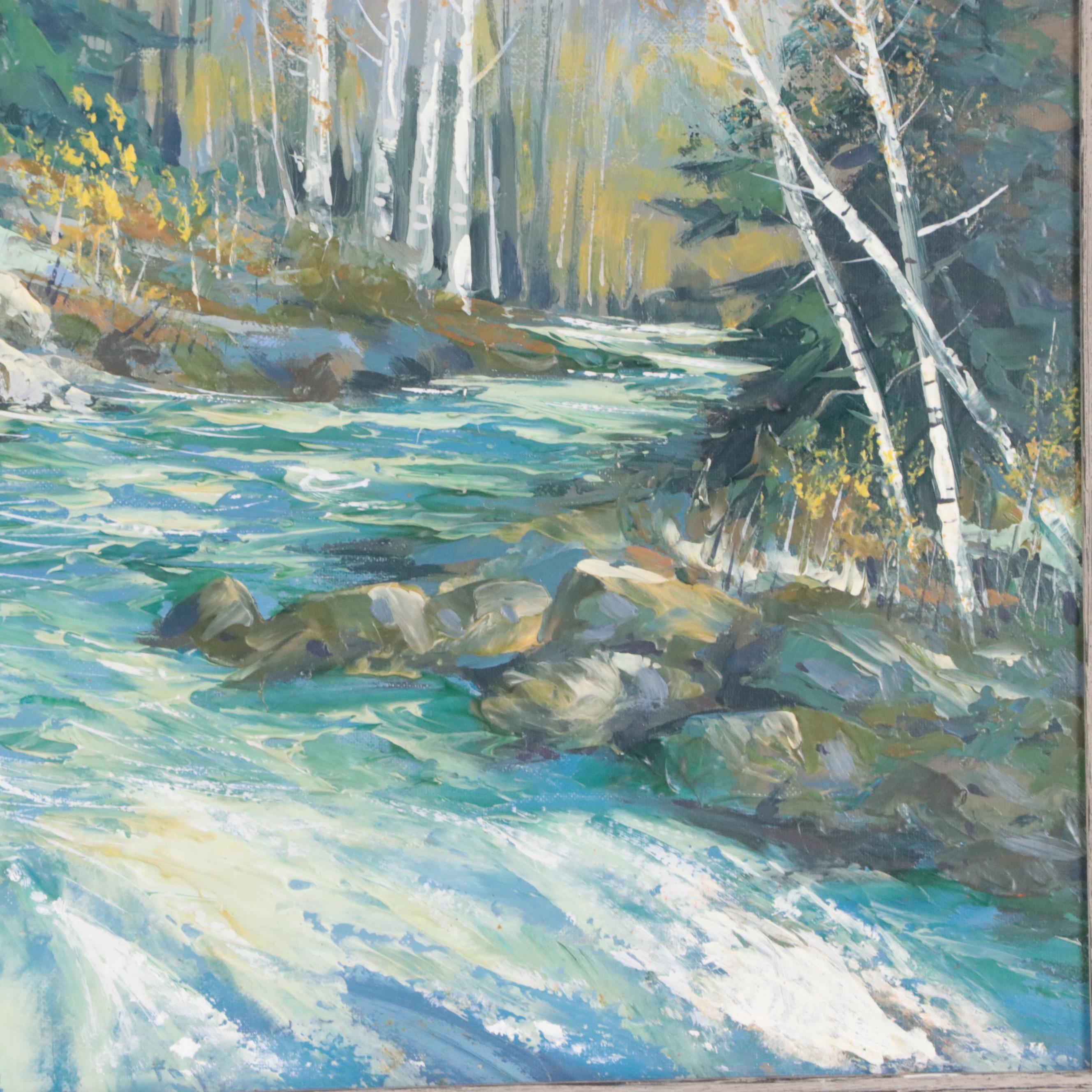 Arnold Vail Woodland Creek Landscape Oil Painting | EBTH