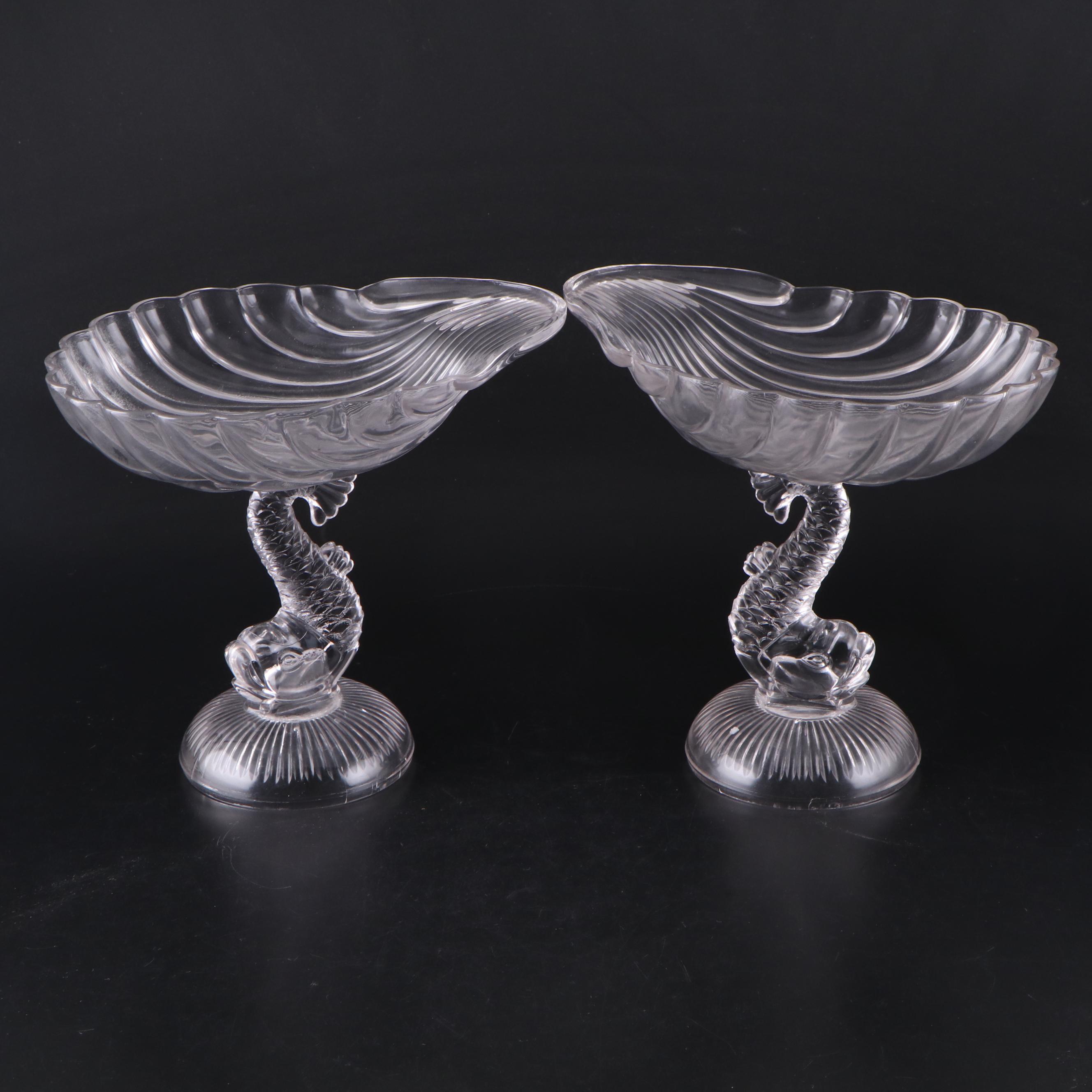 Pair of EAPG Style Shell and Dolphin Compotes | EBTH