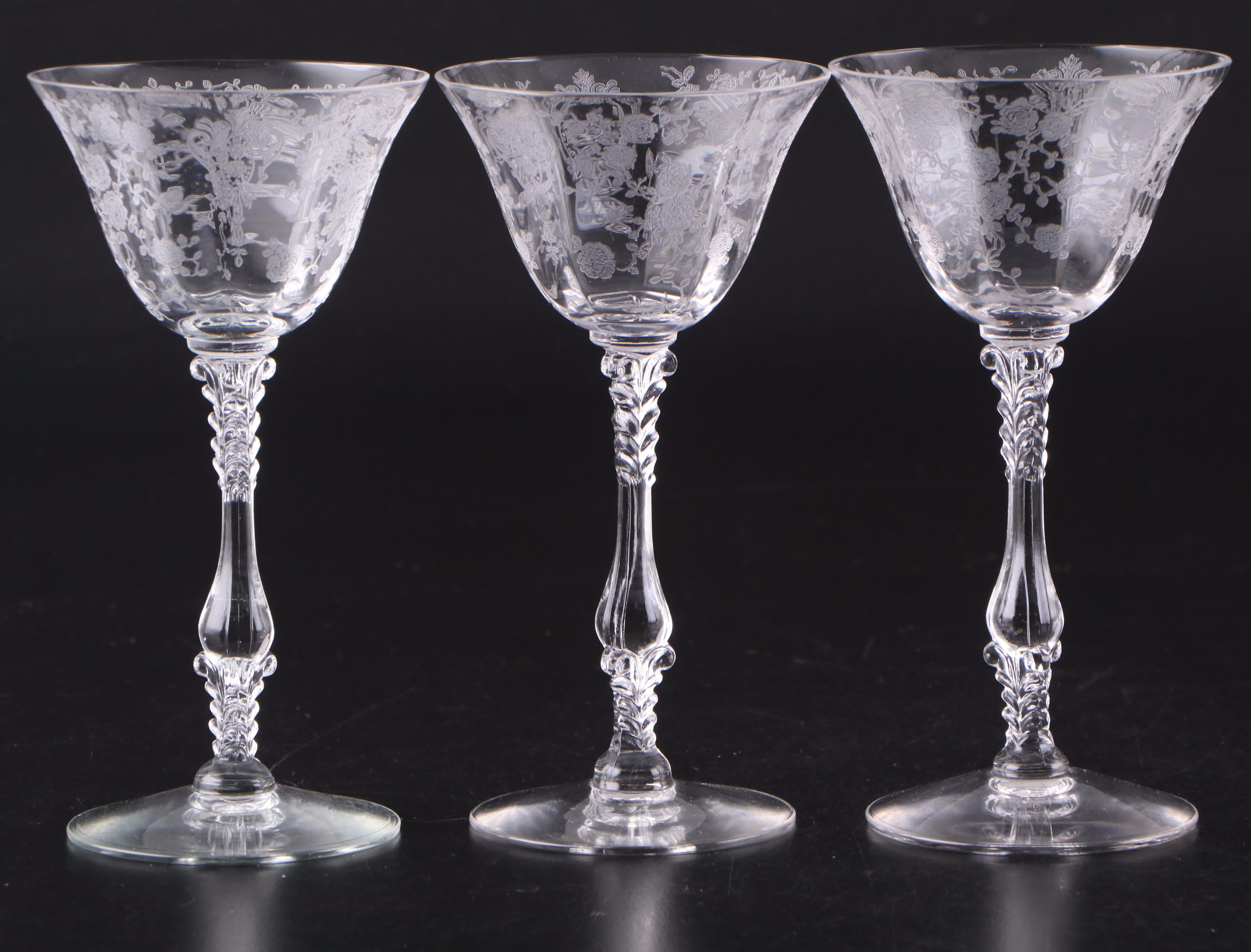 Cambridge Glass "Rose Point" Stemware, 1934-1958 | EBTH