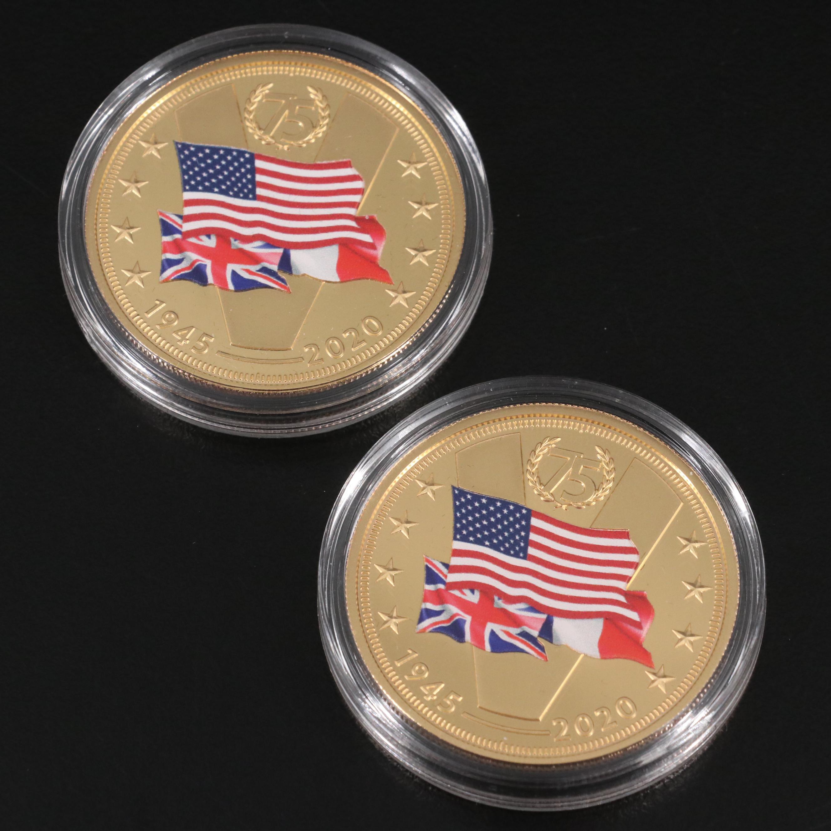 2020 Set of the "75th Anniversary of WWll" Gold Plated Medals | EBTH