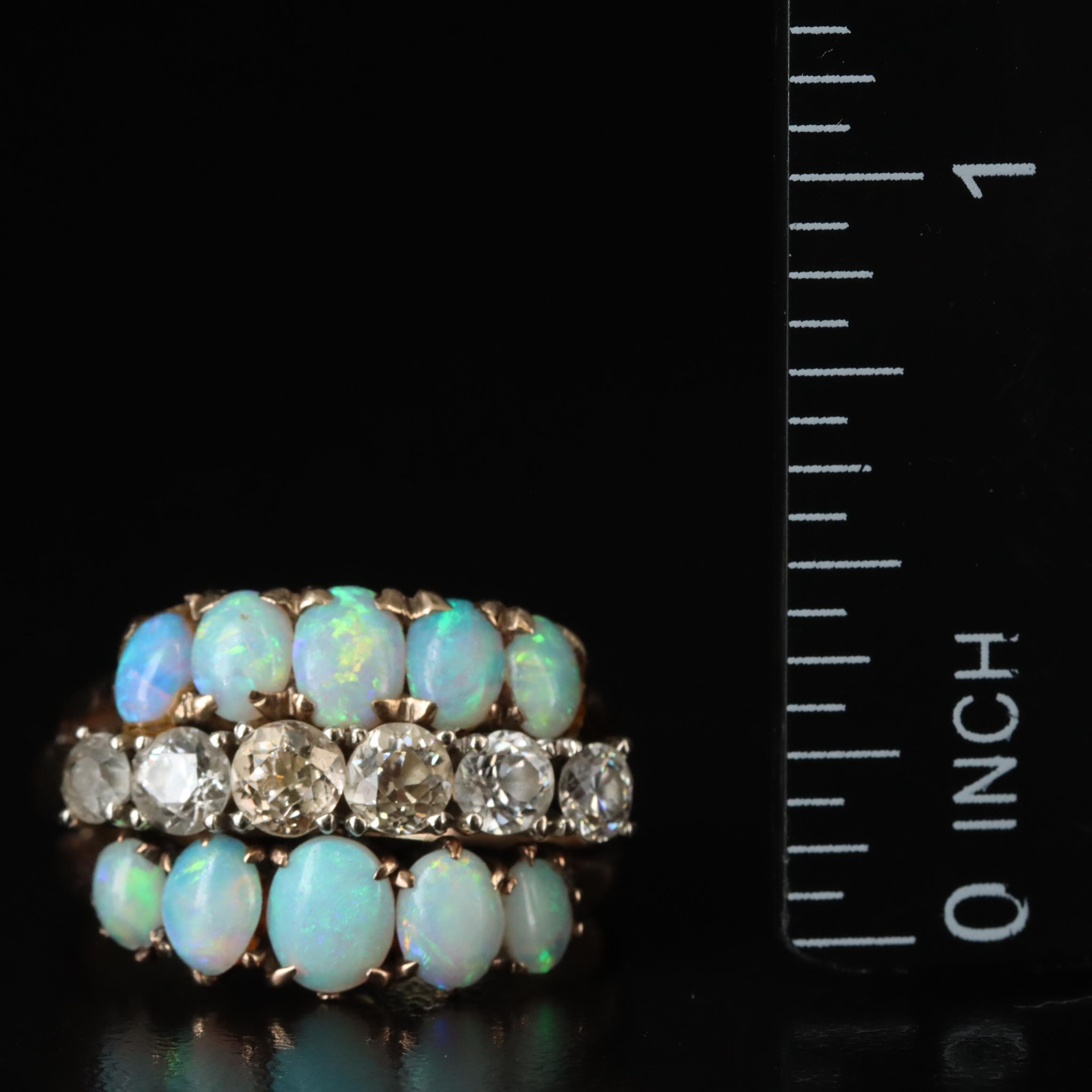 14K Opal and Diamond Ring with 10K Components | EBTH